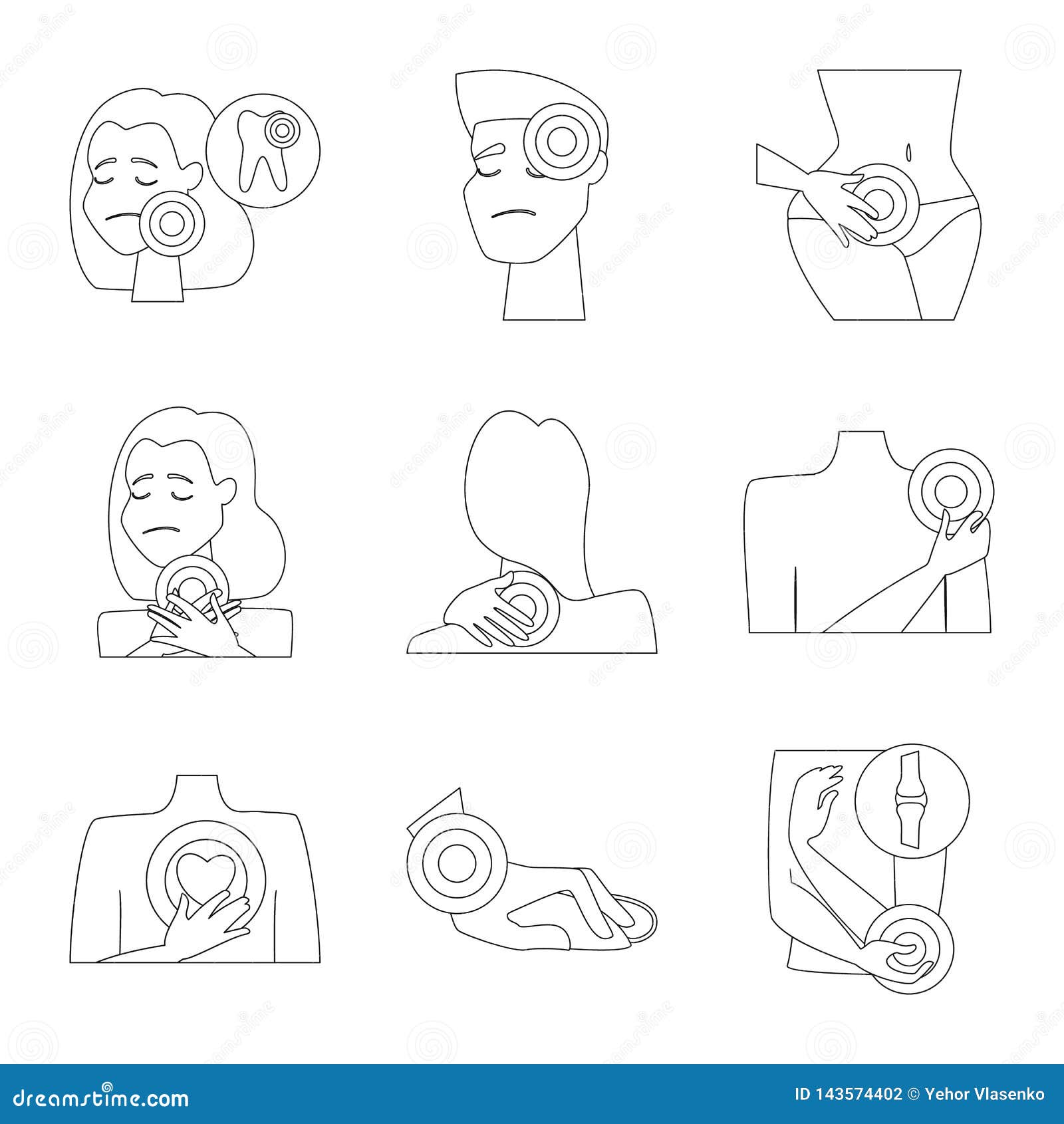 Vector Illustration of Bone and Inflammation Logo. Collection of Bone ...