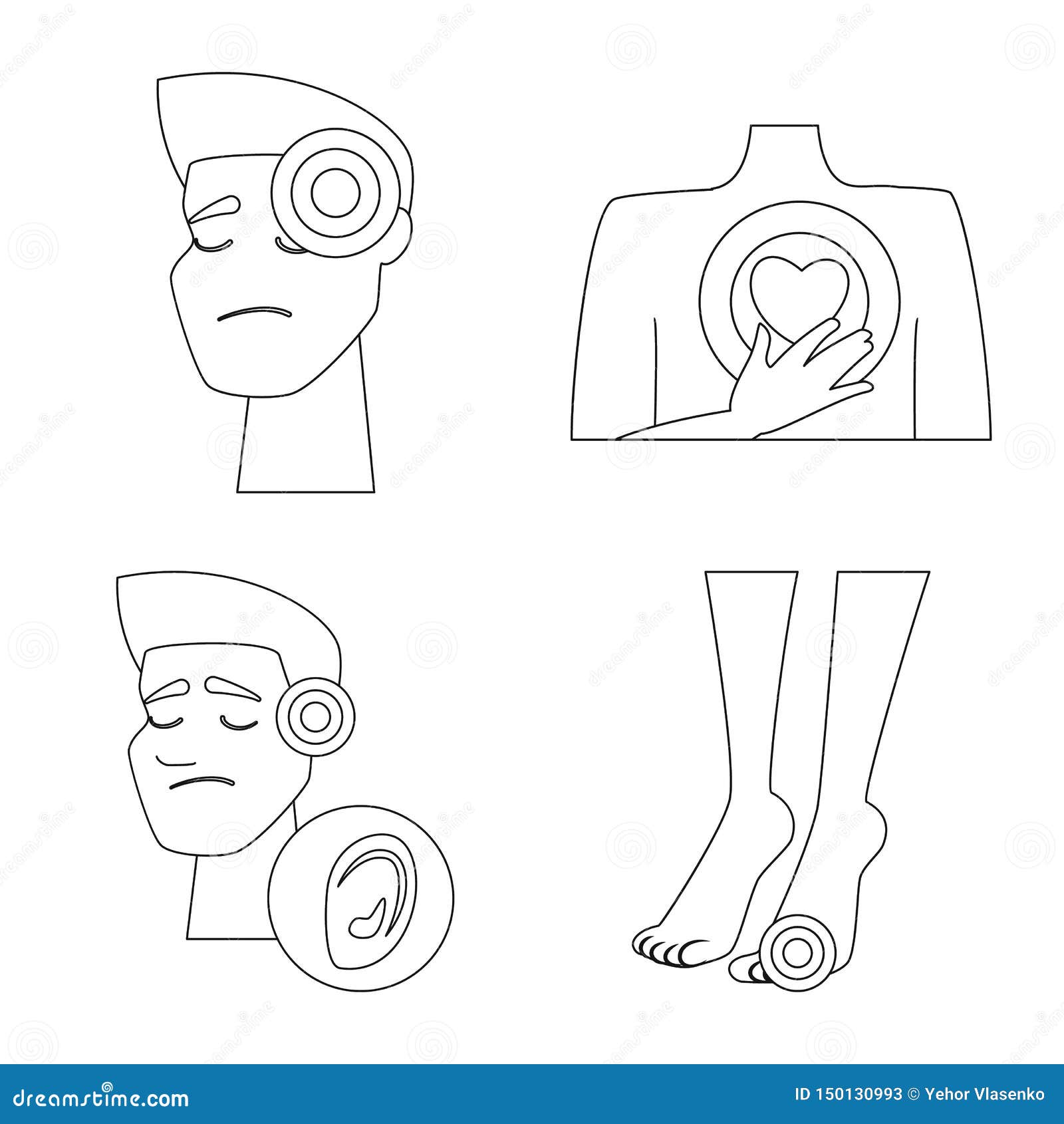 Isolated Object of Bone and Inflammation Logo. Set of Bone and Wound ...