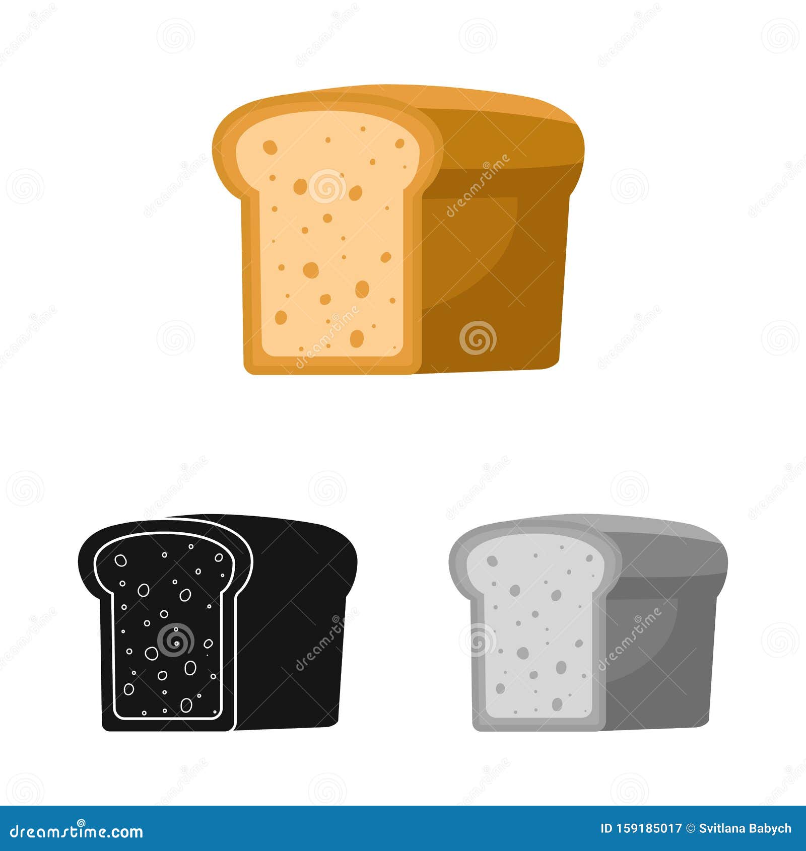 Isolated Object of Bread and Loaf Logo. Collection of Bread and Slice ...