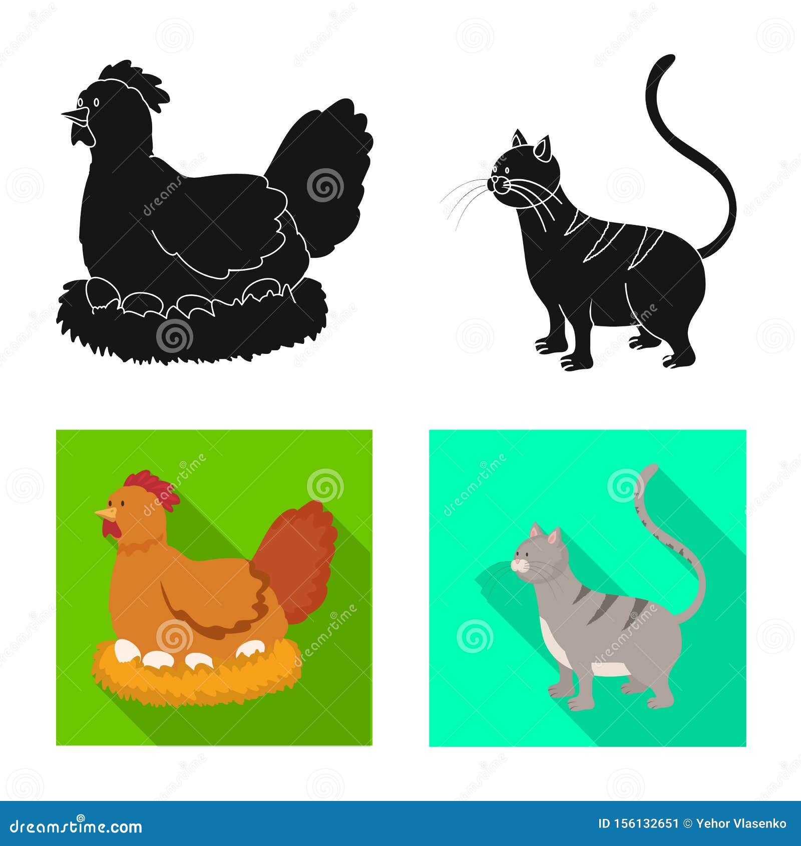 Isolated Object of Breeding and Kitchen Sign. Collection of Breeding ...