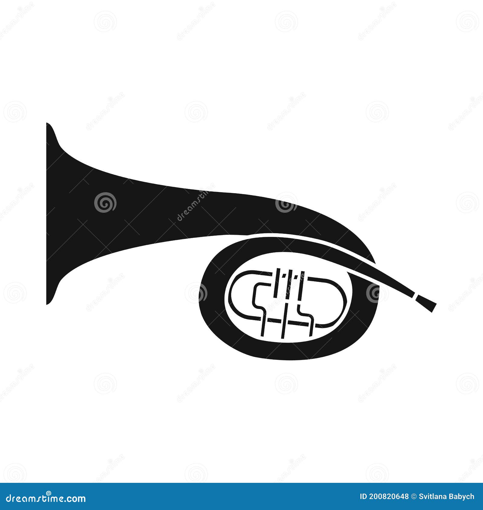 Vector Illustration of Bugle and Trumpet Sign. Web Element of Bugle and ...
