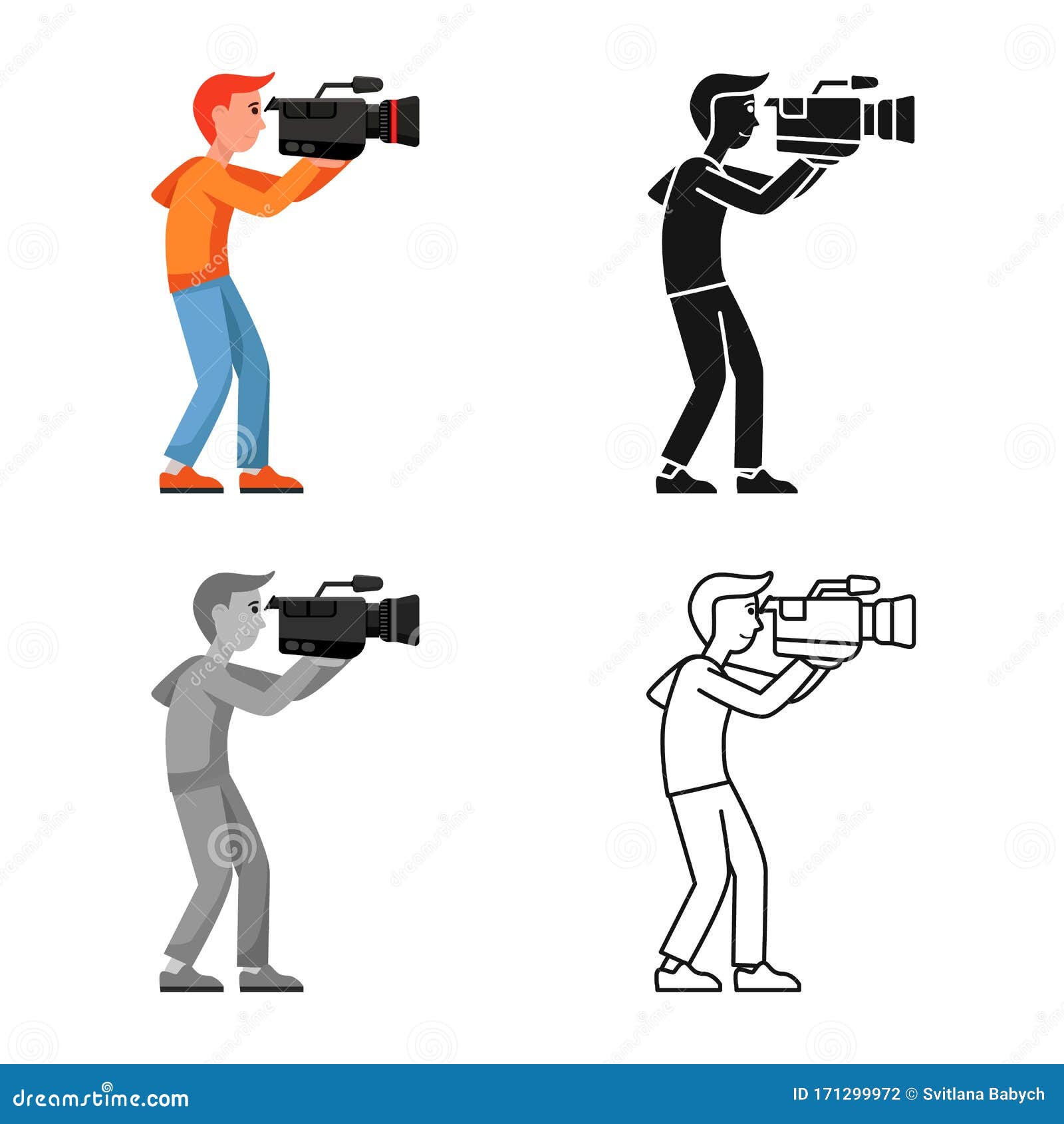 Isolated Object of Camera and Operator Sign. Web Element of Camera and ...