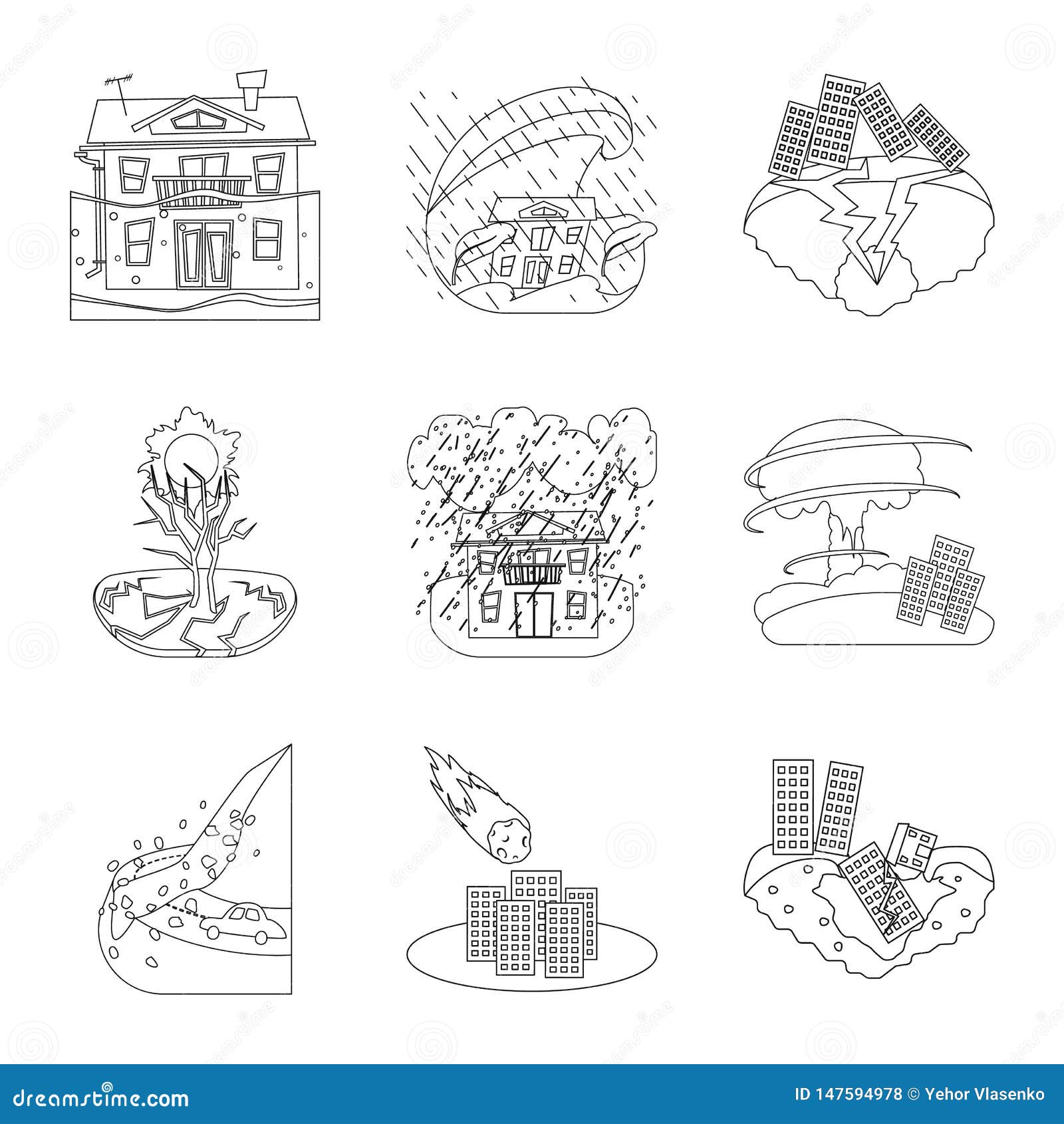 Isolated Object of Cataclysm and Disaster Symbol. Set of Cataclysm and ...