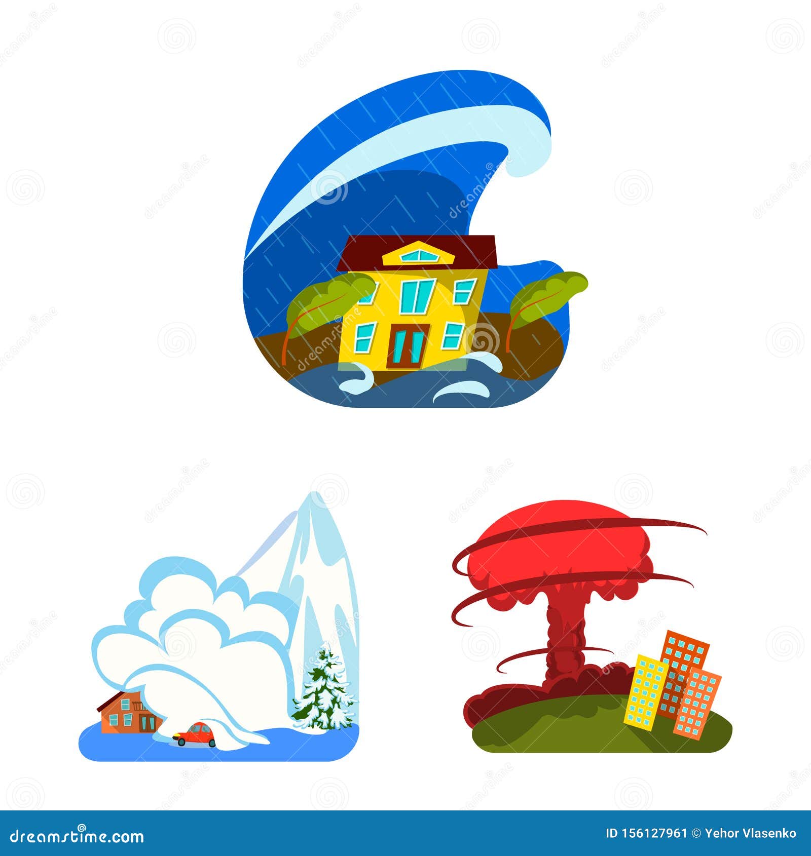 Isolated Object of Cataclysm and Disaster Symbol. Set of Cataclysm and ...