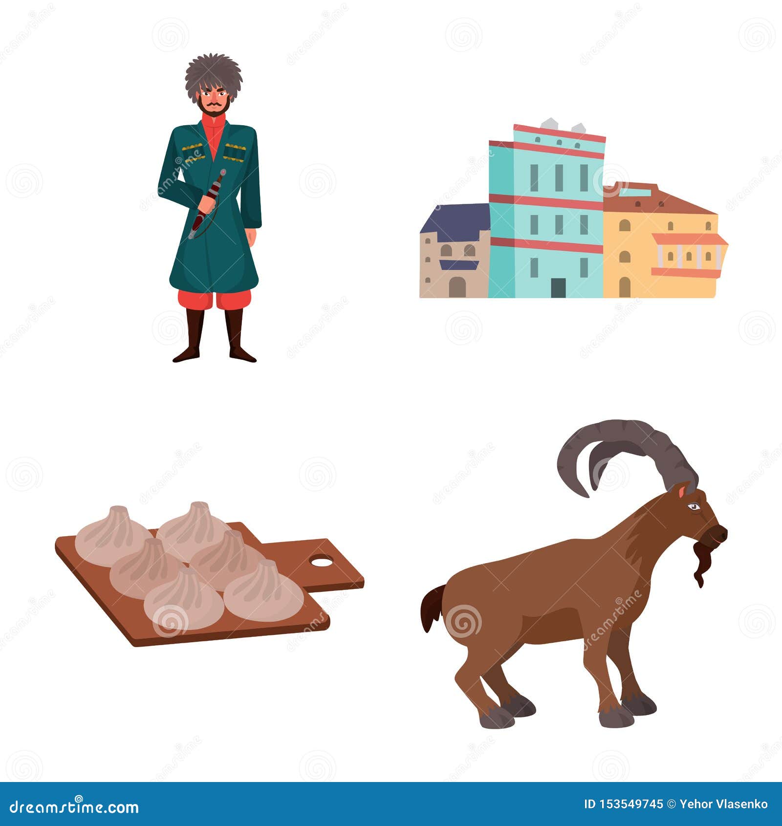 Isolated Object of Caucasus and Traditions Logo. Set of Caucasus and ...