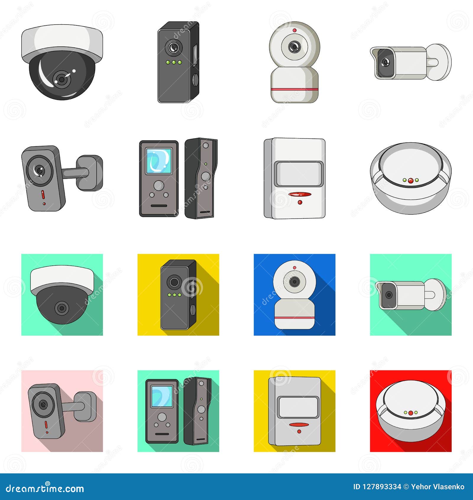 Isolated Object of Cctv and Camera Logo. Set of Cctv and System Stock ...