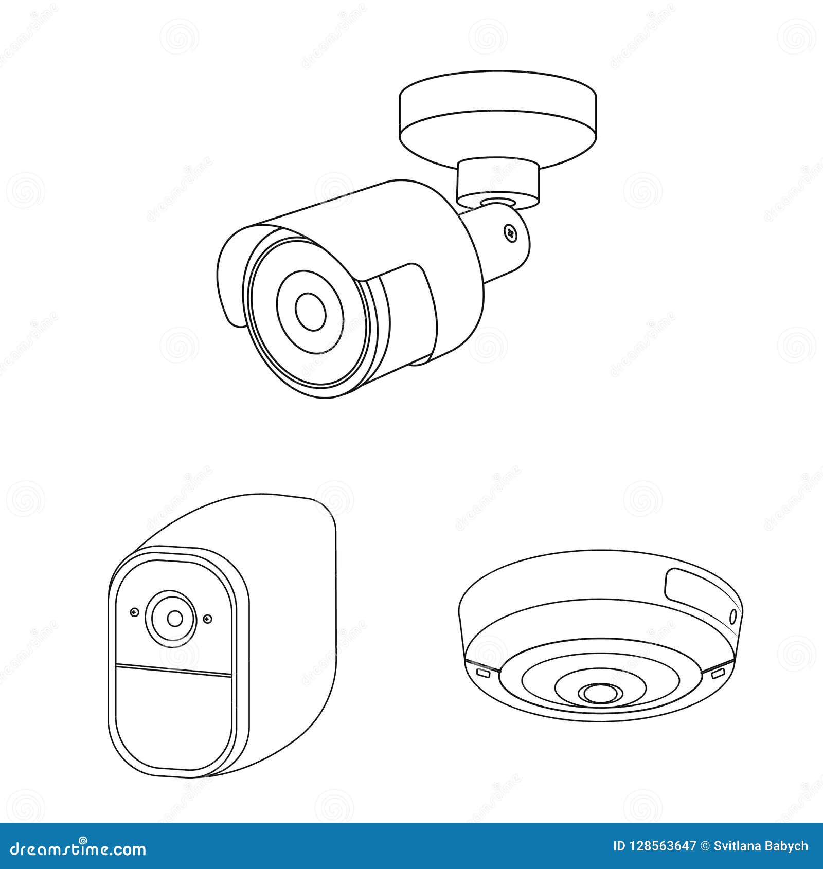 Isolated Object of Cctv and Camera Symbol. Set of Cctv and System Stock ...