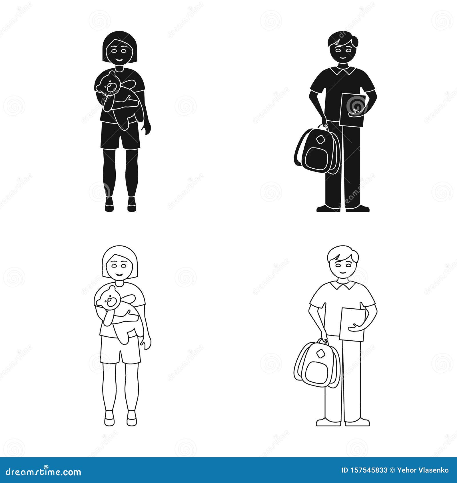 Isolated Object Of Character And Avatar Symbol Set Of Character And