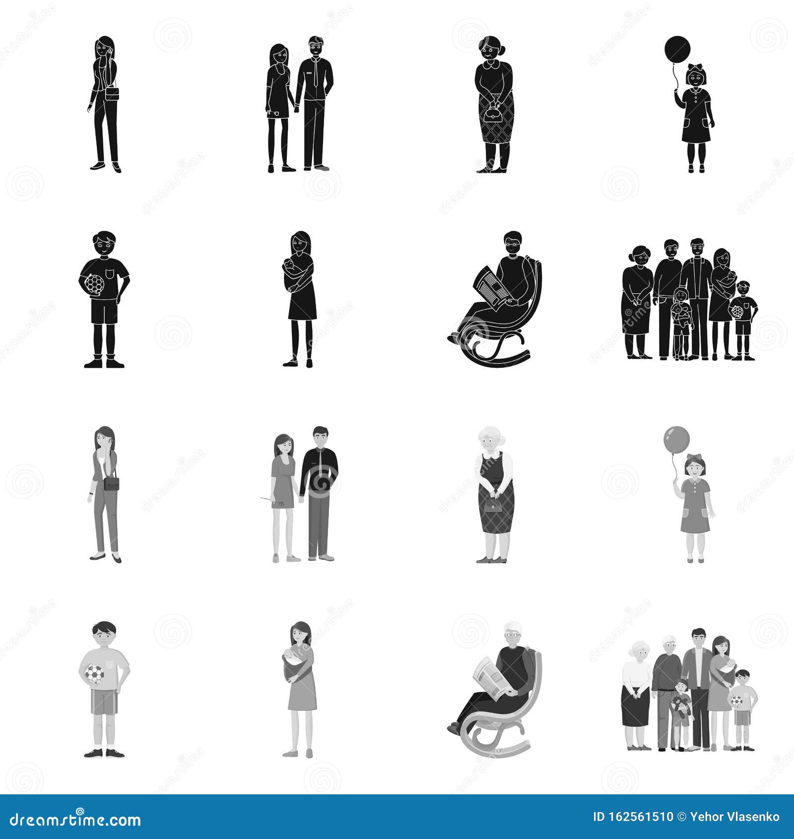 Isolated Object Of Character And Avatar Symbol Set Of Character And