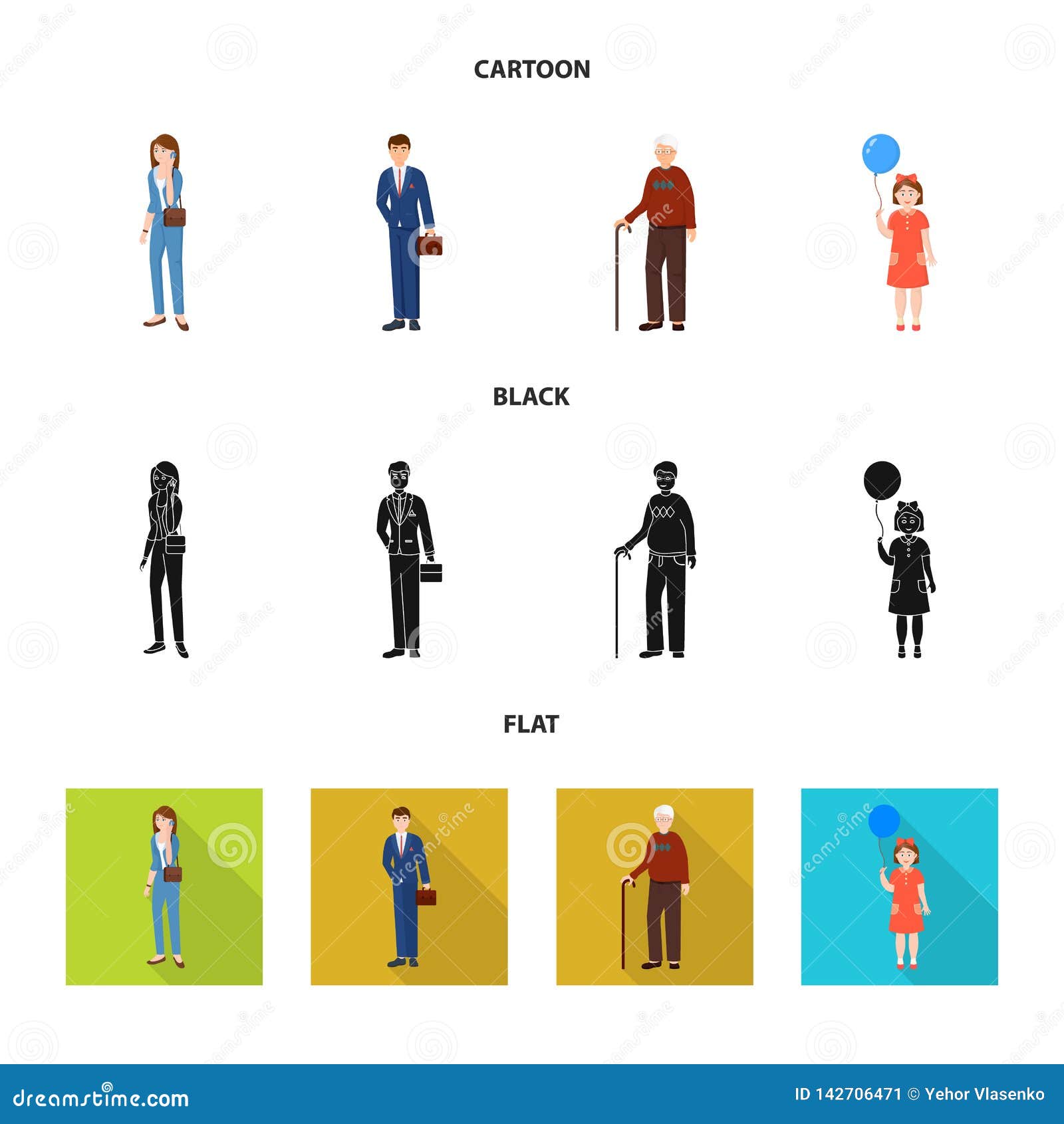 Isolated Object Of Character And Avatar Symbol Set Of Character And