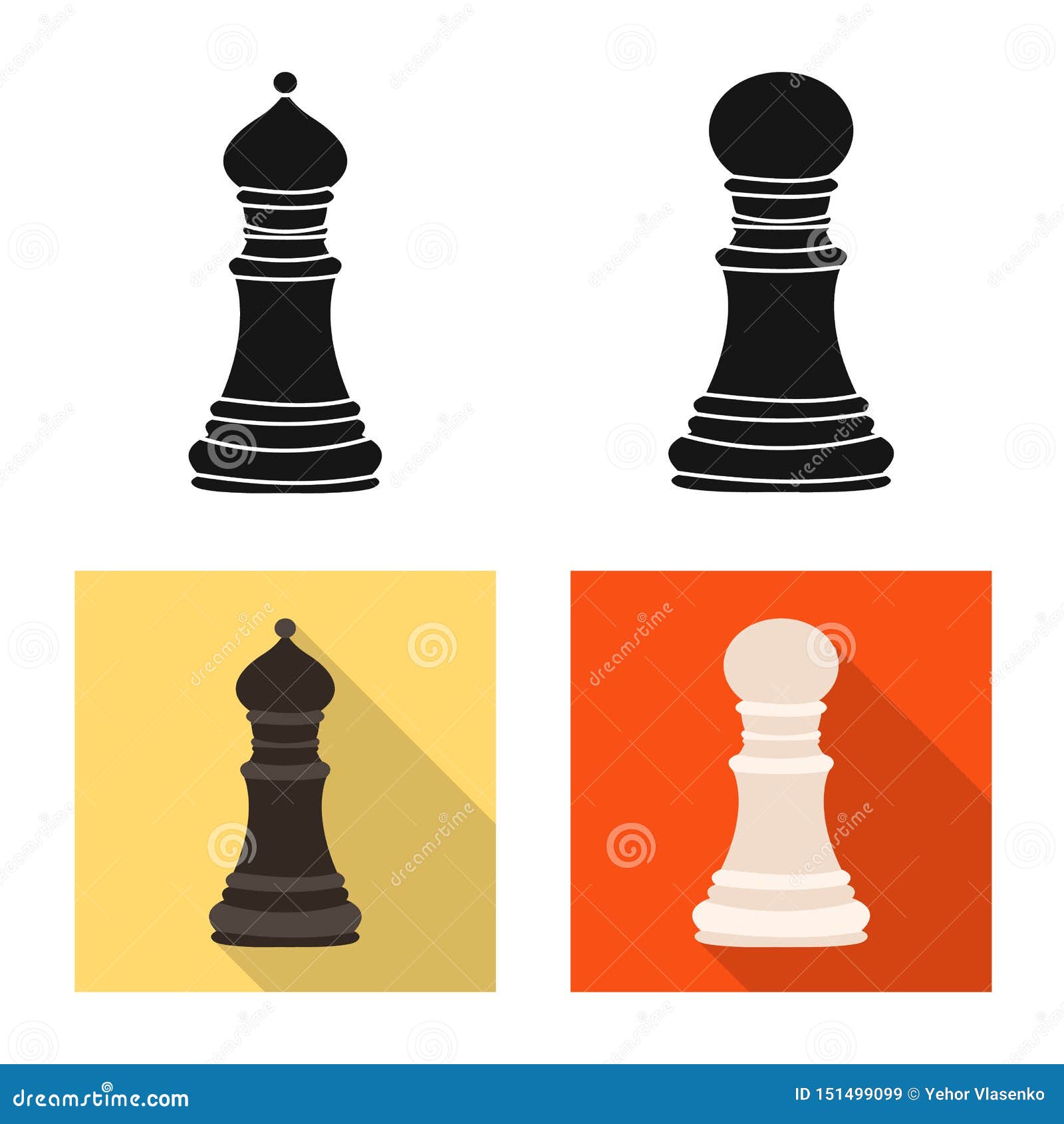 Isolated Object of Checkmate and Thin Icon. Collection of Checkmate and ...