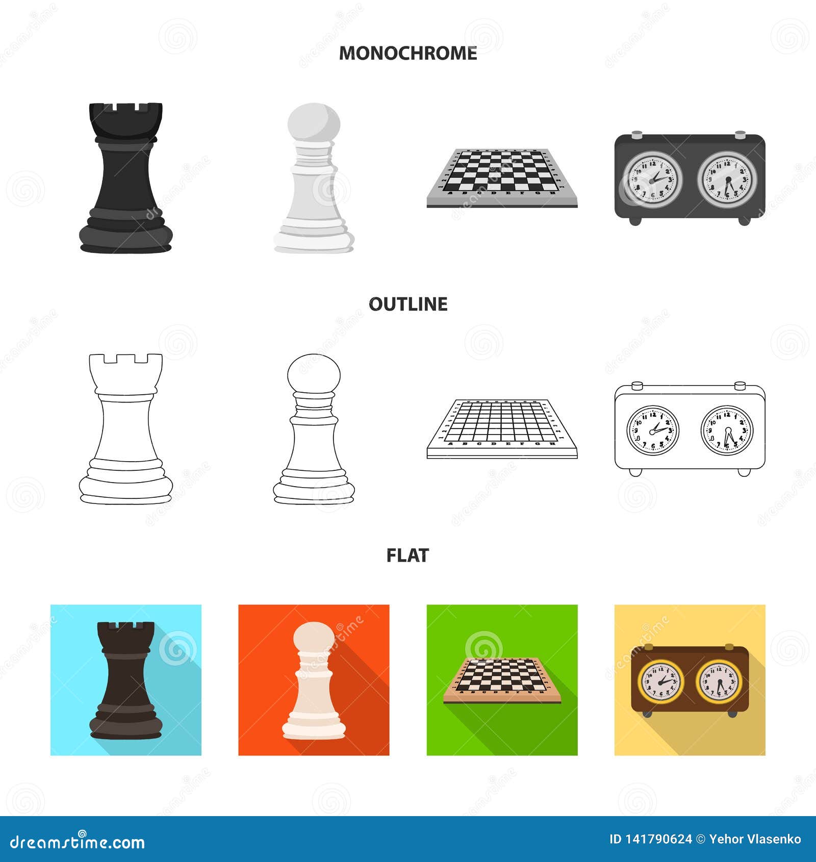 Vector Illustration of Checkmate and Thin Logo. Collection of Checkmate ...
