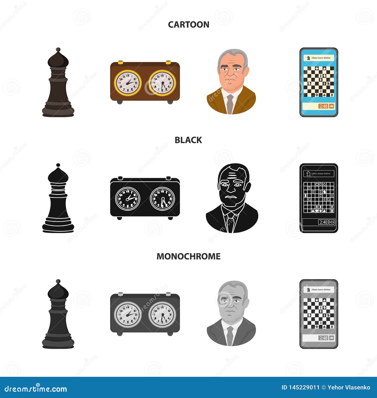 Vector Illustration of Checkmate and Thin Symbol. Set of Checkmate and ...