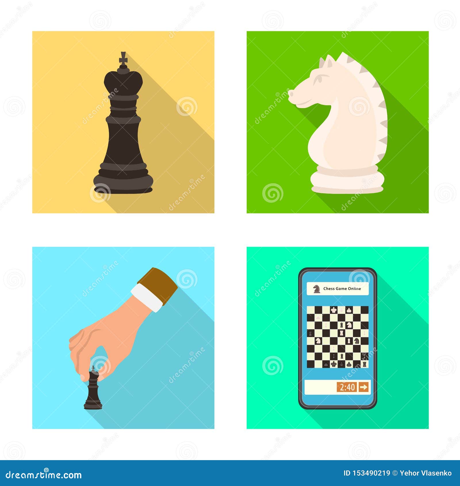 Vector Illustration of Checkmate and Thin Symbol. Set of Checkmate and ...