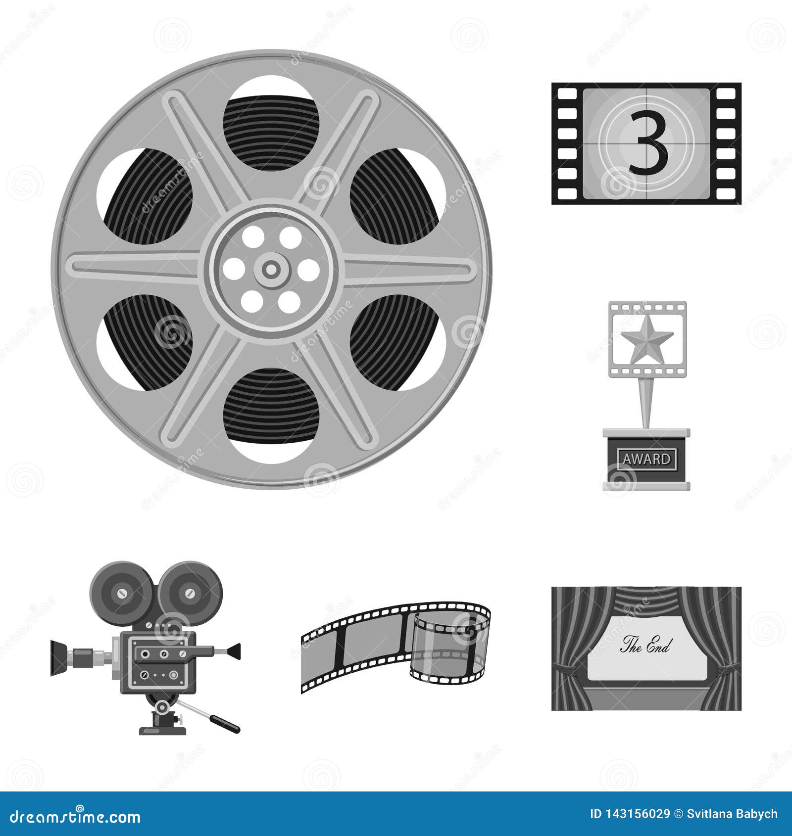 Isolated Object of Cinematography and Studio Logo. Collection of ...