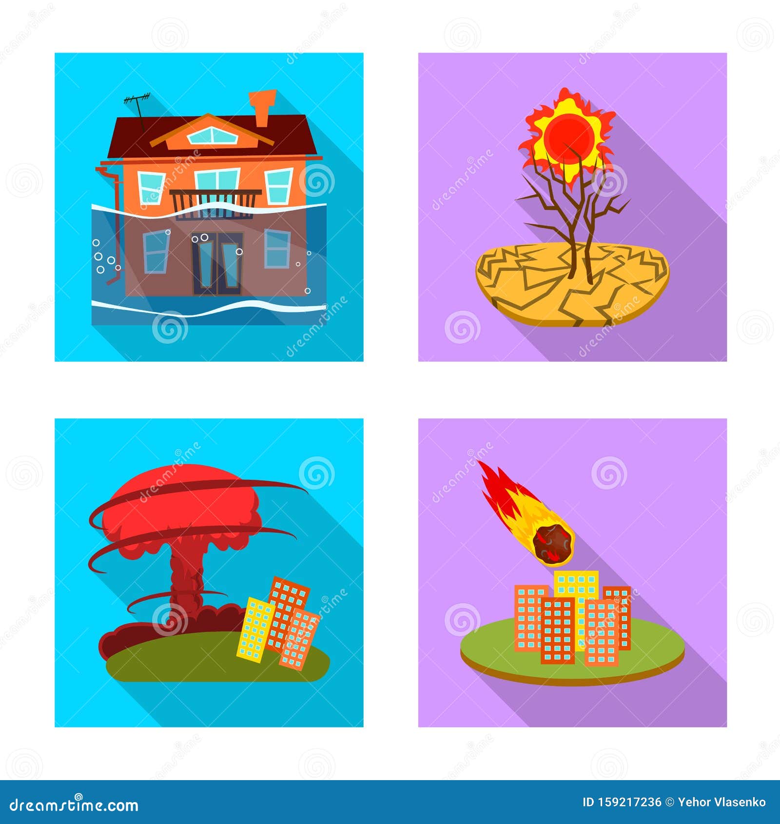 Vector Illustration of Collapse and Environment Symbol. Set of Collapse ...