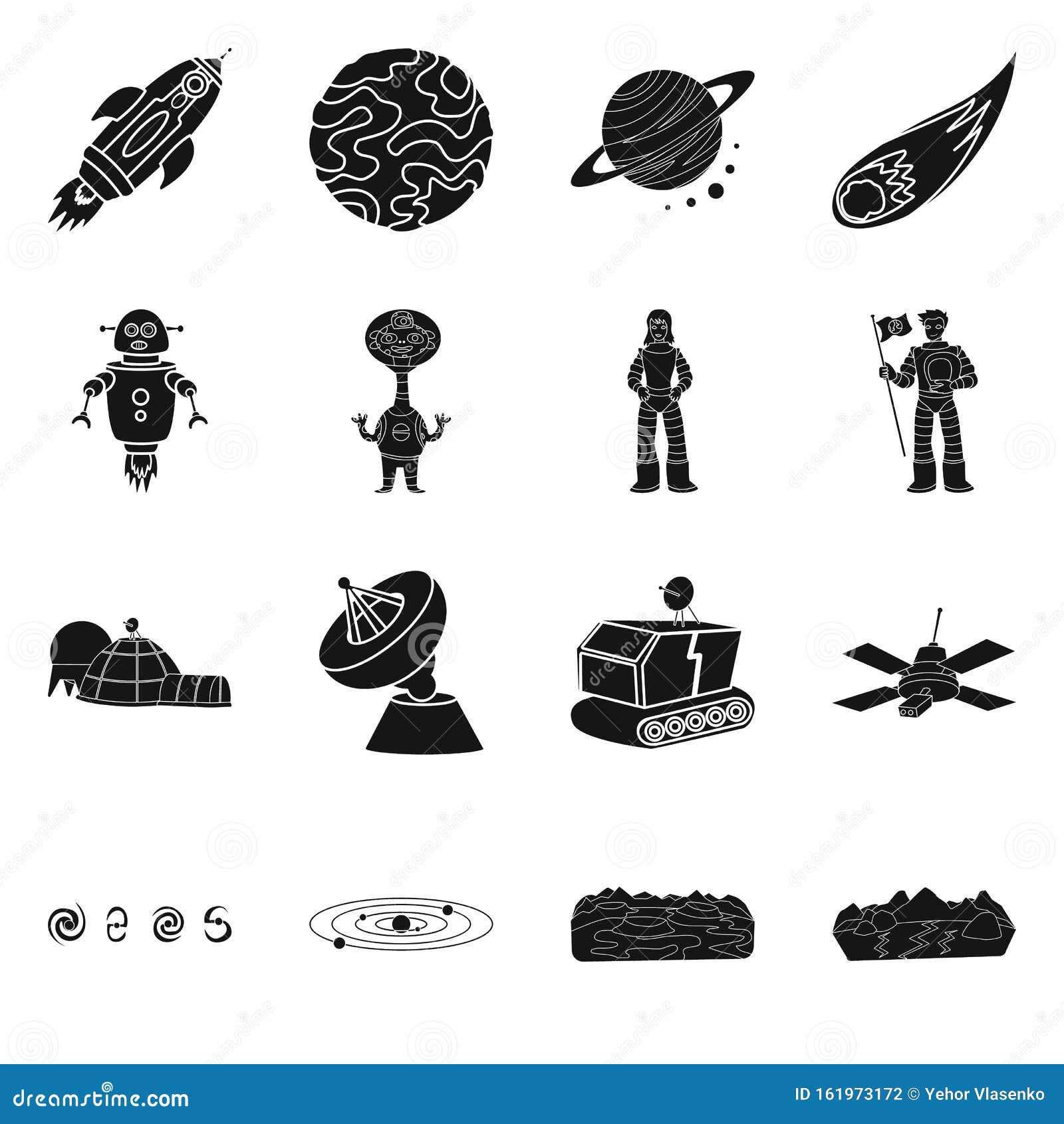 Isolated Object of Colonization and Sky Icon. Set of Colonization and ...