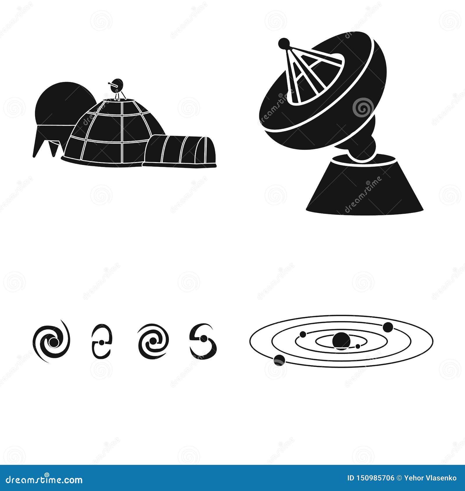 Vector Illustration of Colonization and Sky Logo. Collection of ...
