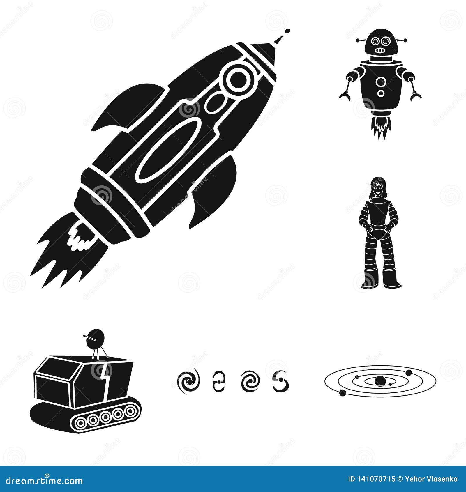 Vector Illustration of Colonization and Sky Sign. Set of Colonization ...