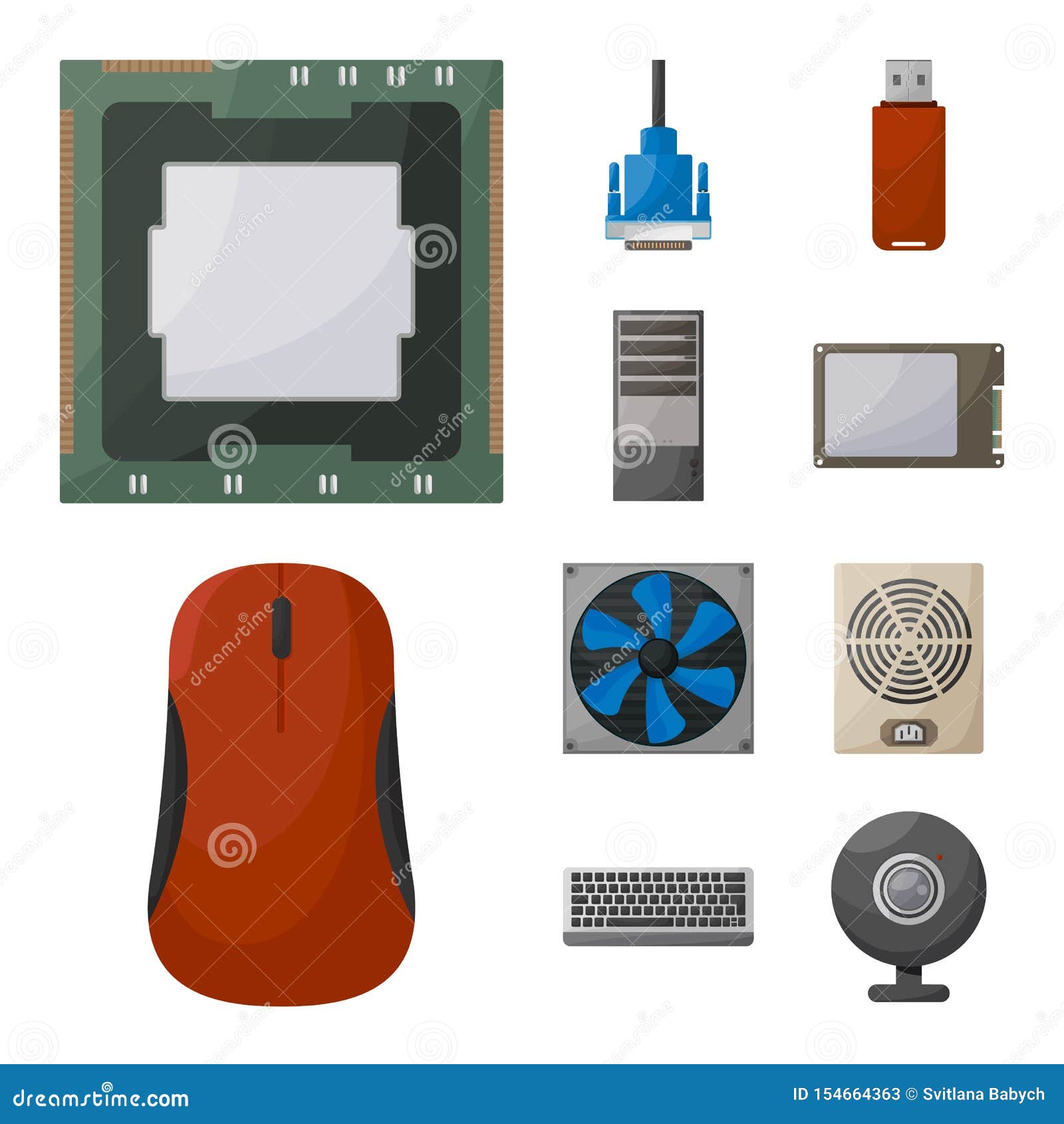 Isolated Object of Computer and Hardware Symbol. Set of Computer and ...