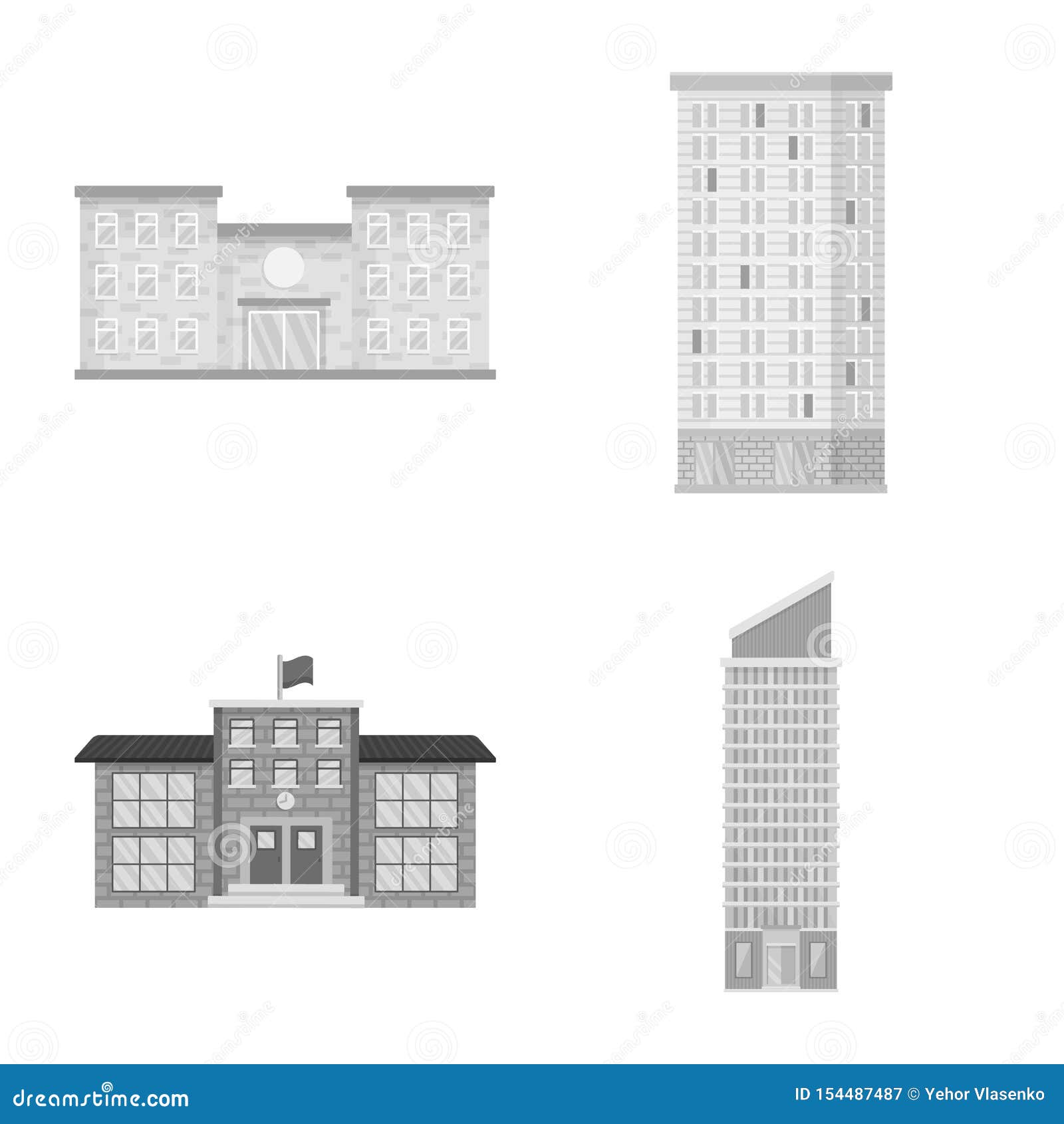 Vector Illustration of Construction and City Sign. Collection of ...