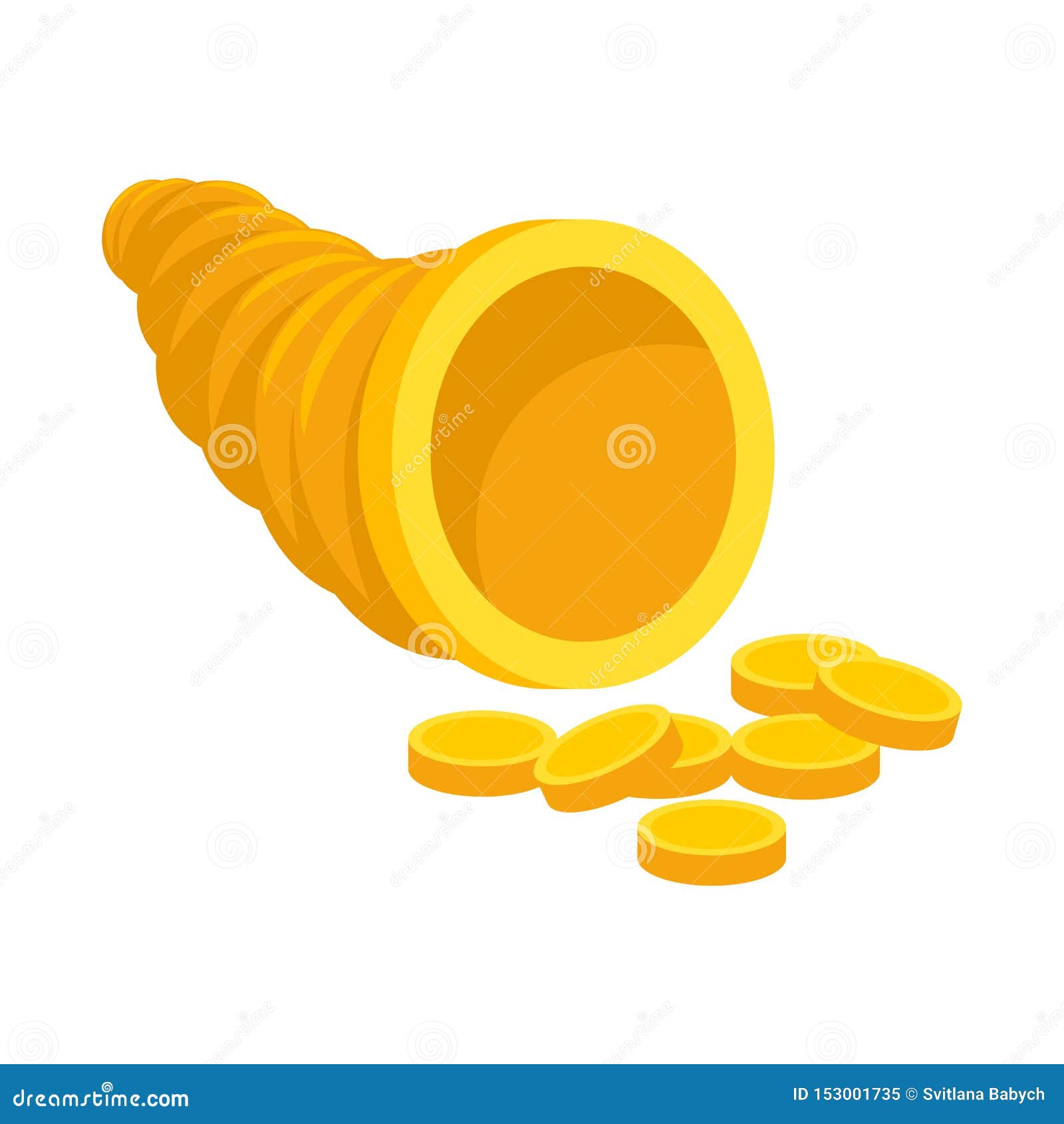 Vector Illustration of Cornucopia and Money Icon. Collection of ...