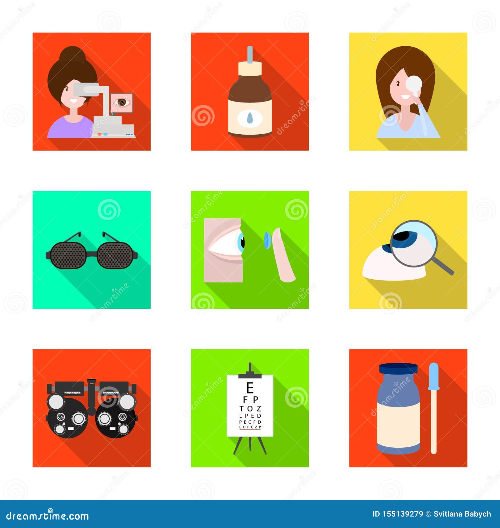 Isolated Object of Correction and Eyesight Logo. Set of Correction and ...