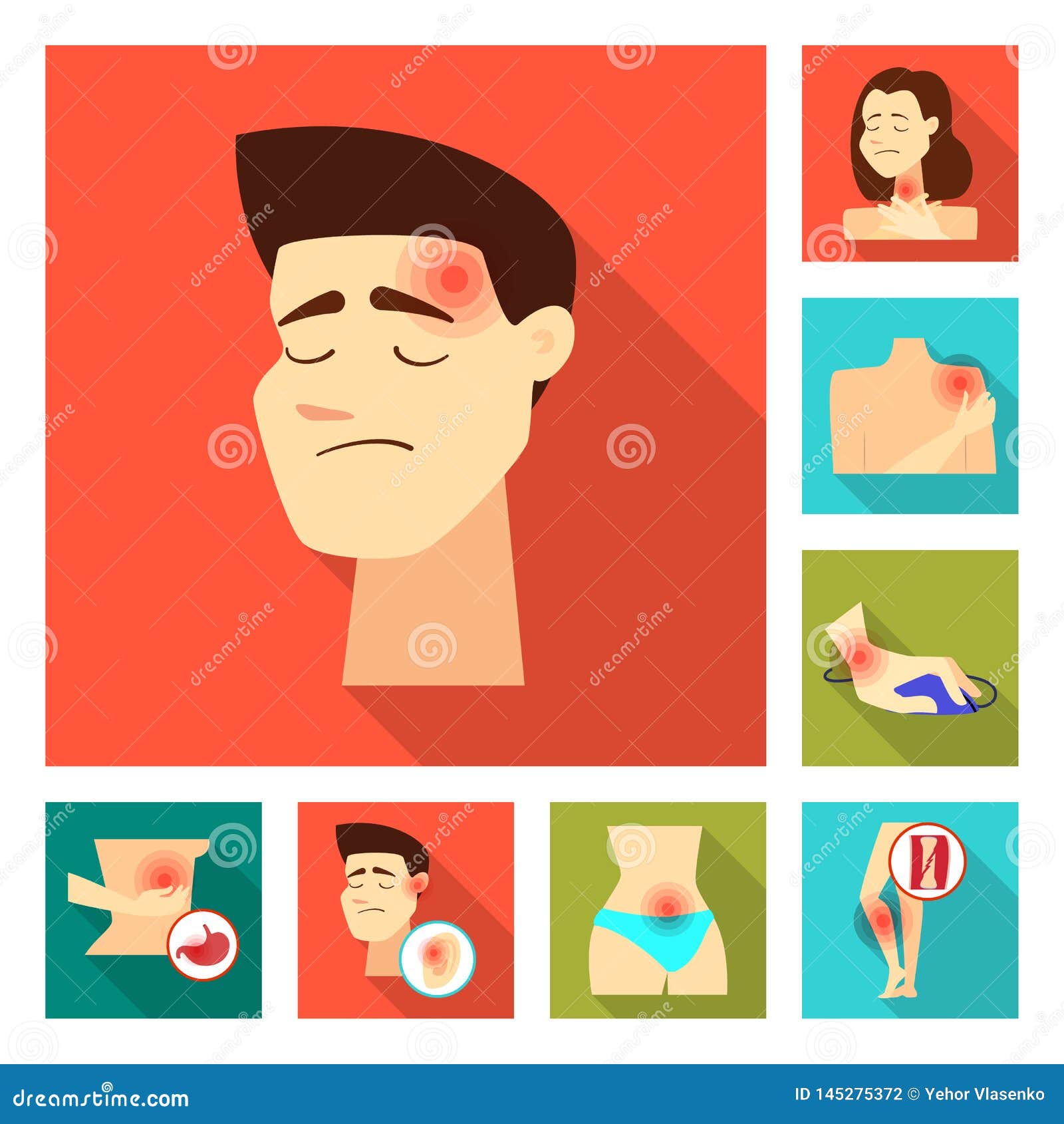 Vector Illustration of Damage and Wound Symbol. Set of Damage and ...