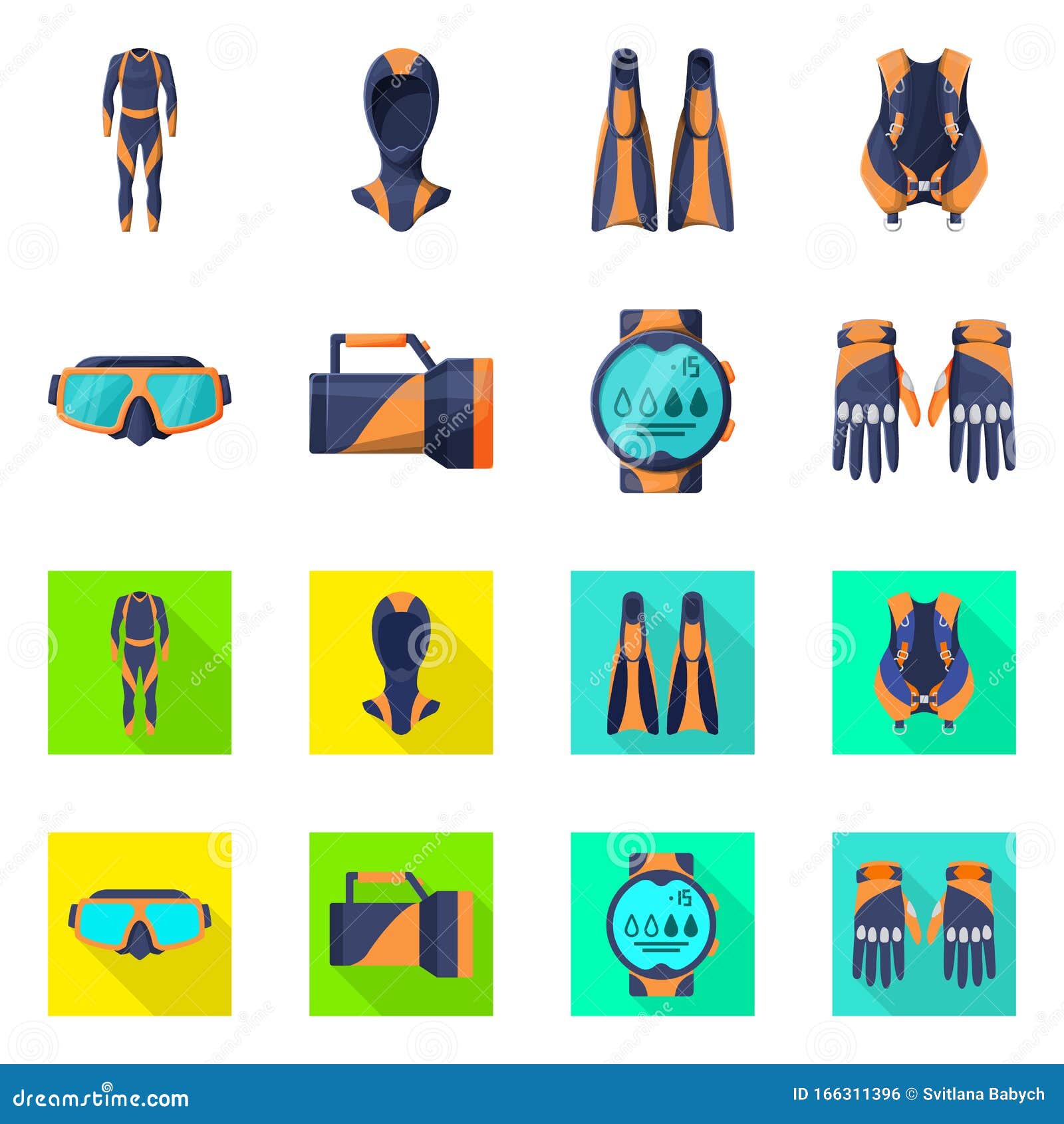 Isolated Object of Diving and Water Sign. Collection of Diving and ...