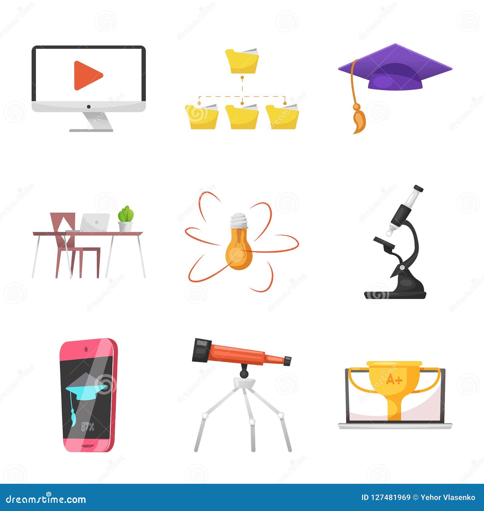 Isolated Object of Education and Learning Logo. Set of Education and ...