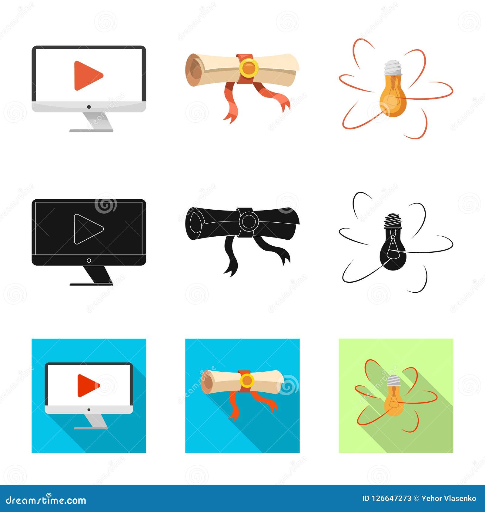 Vector Illustration of Education and Learning Symbol. Set of Education ...