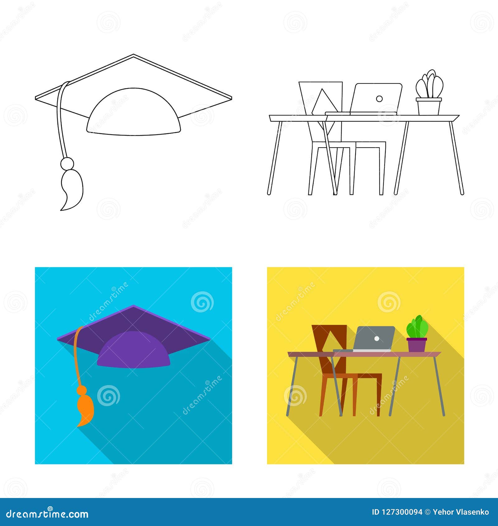 Isolated Object of Education and Learning Symbol. Set of Education and ...