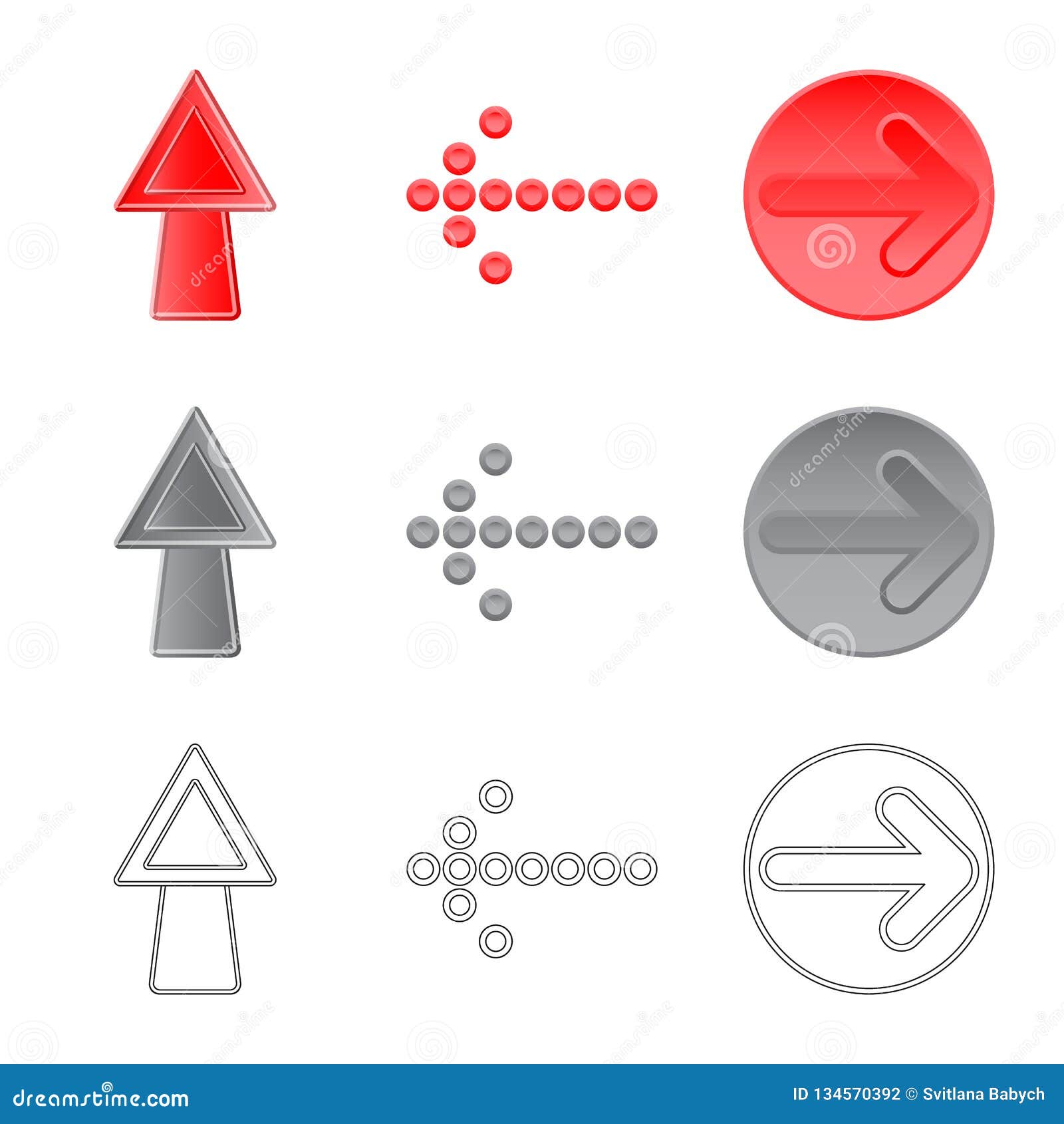 Vector Illustration of Element and Arrow Logo. Set of Element and ...