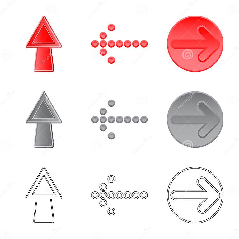 Vector Illustration of Element and Arrow Logo. Set of Element and ...