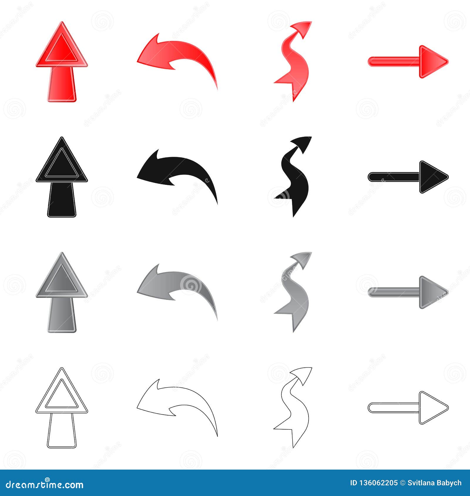 Vector Illustration of Element and Arrow Logo. Set of Element and ...