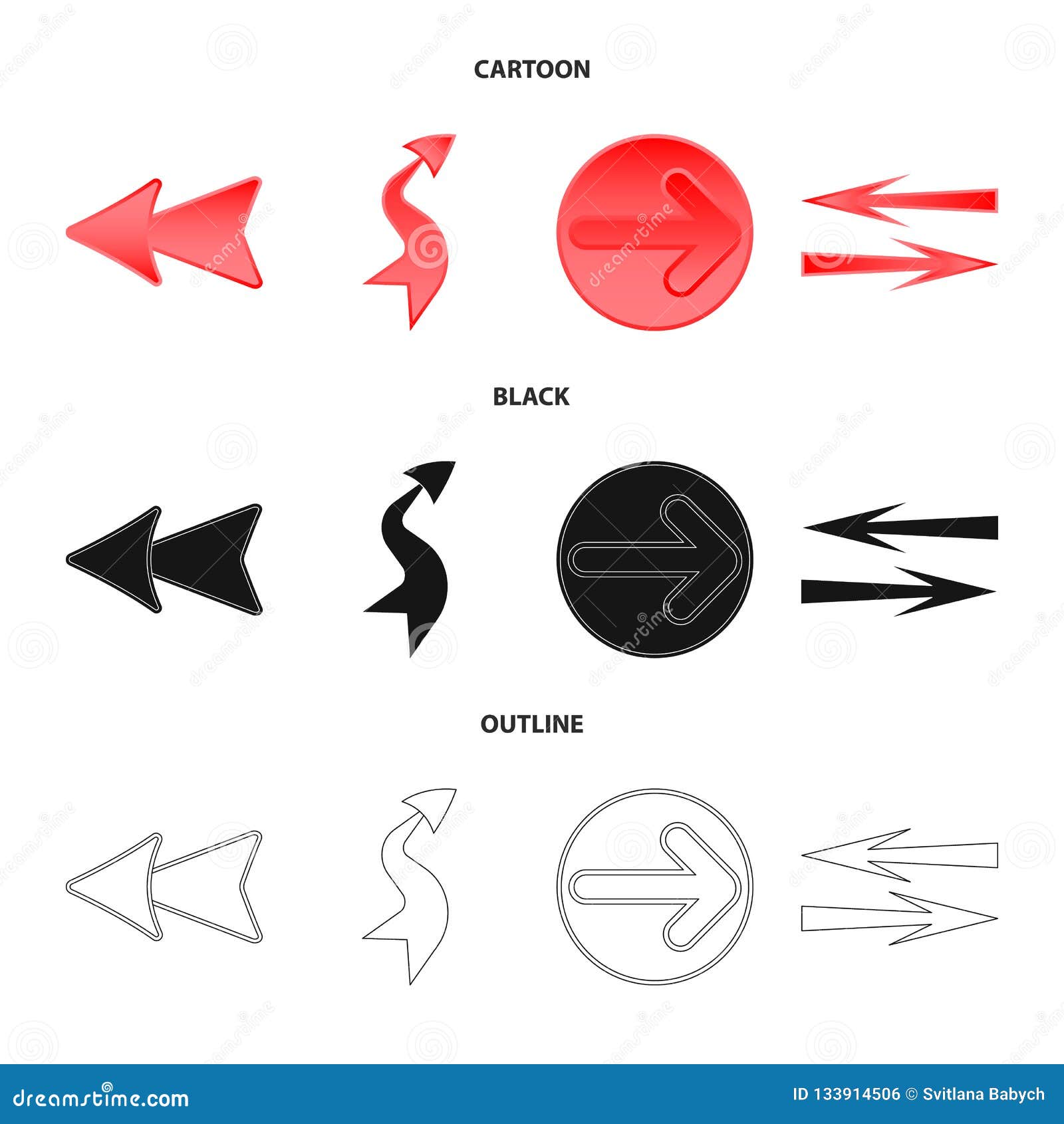 Isolated Object Of Element And Arrow Icon Set Of Element And Direction Stock Vector