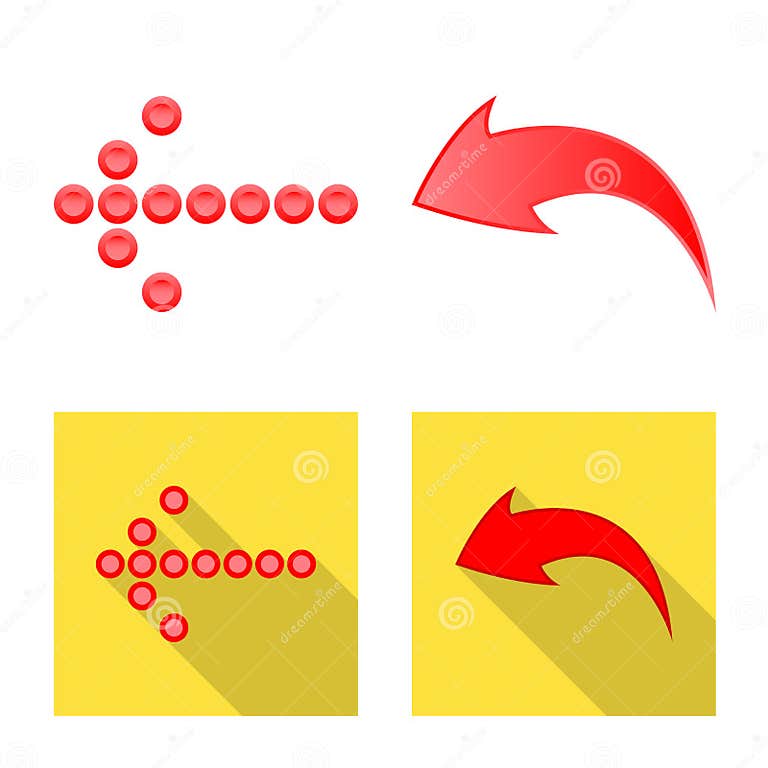 Vector Illustration of Element and Arrow Sign. Set of Element and ...