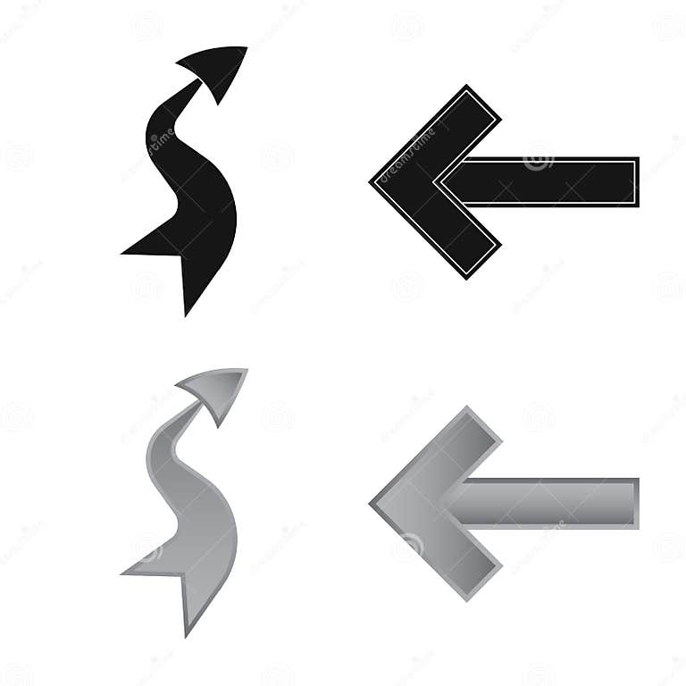 Vector Illustration of Element and Arrow Sign. Collection of Element ...