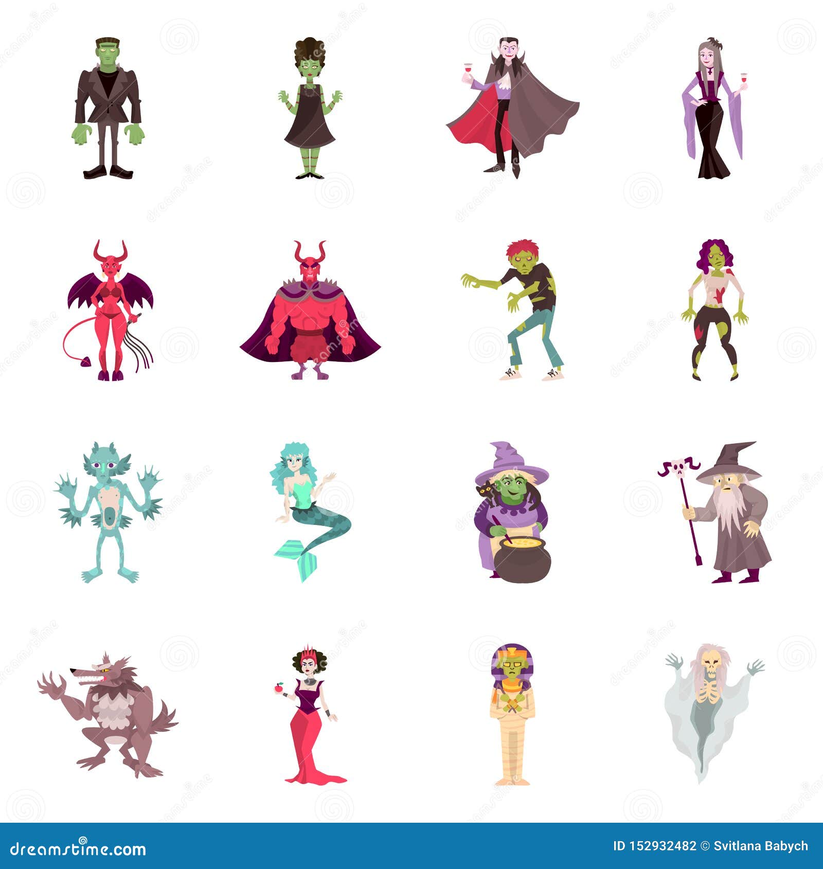 Isolated Object of Evil and Halloween Symbol. Collection of Evil and ...