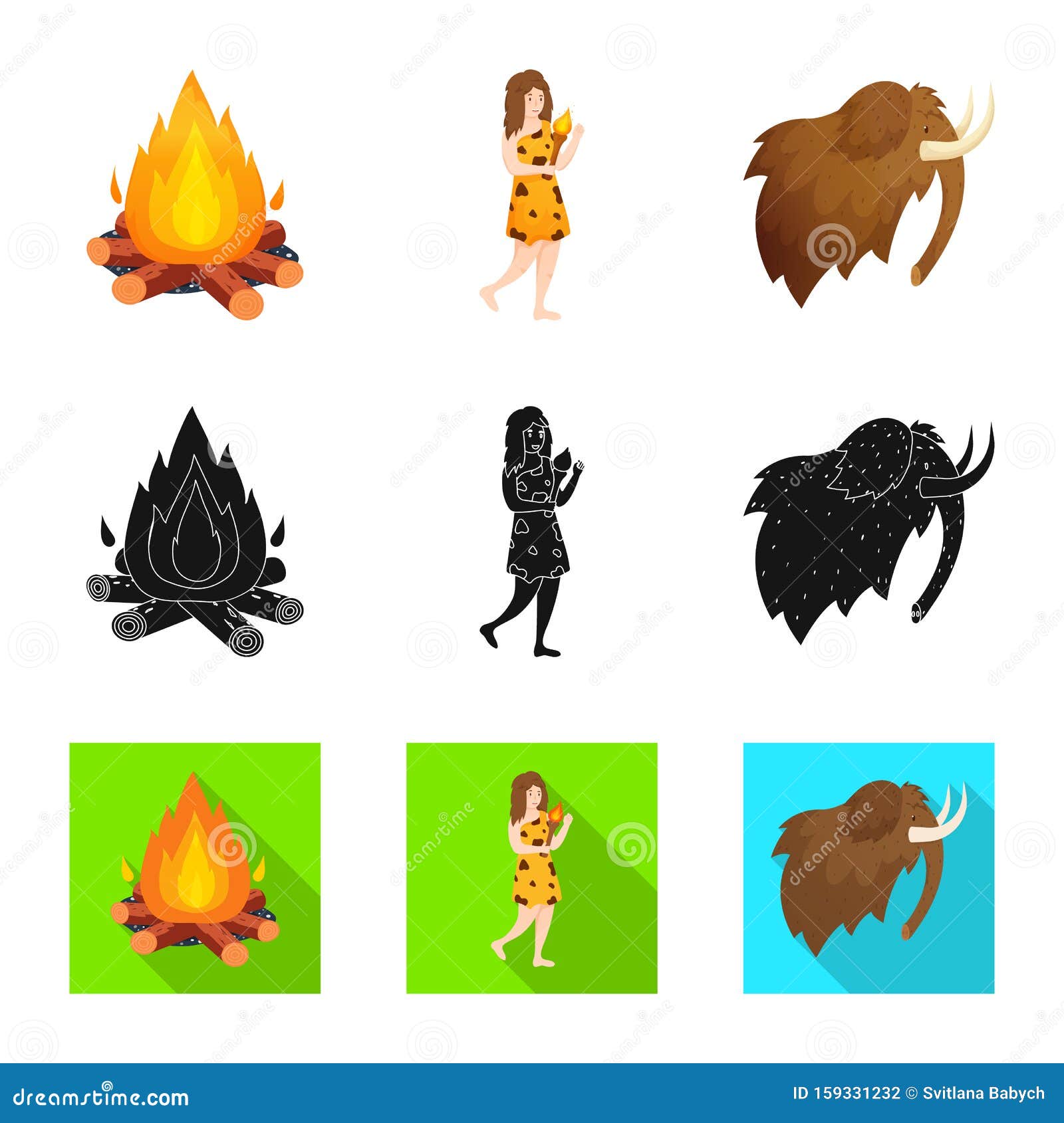 Vector Illustration of Evolution and Neolithic Symbol. Set of Evolution ...