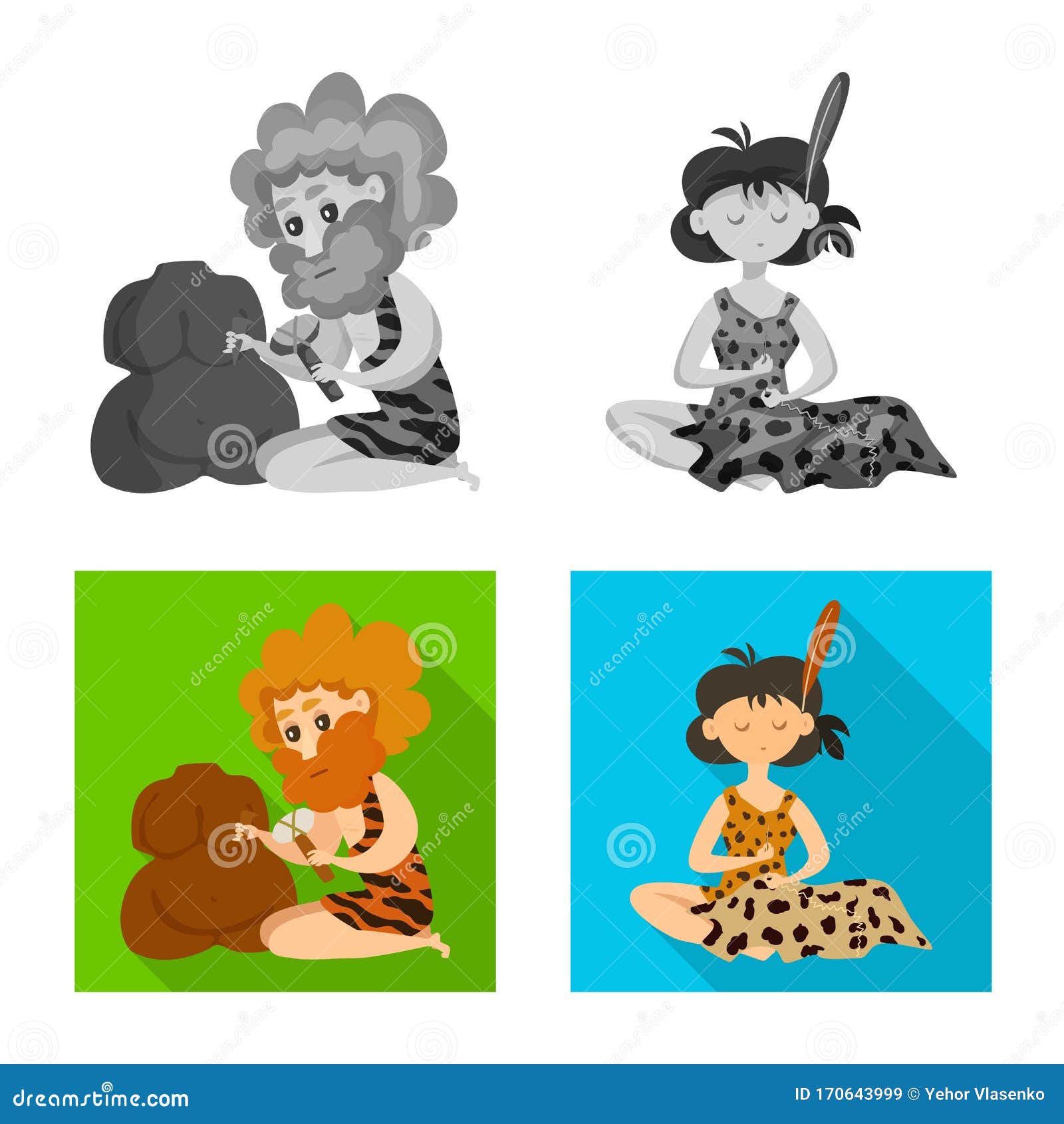 Isolated Object of Evolution and Prehistory Icon. Set of Evolution and ...