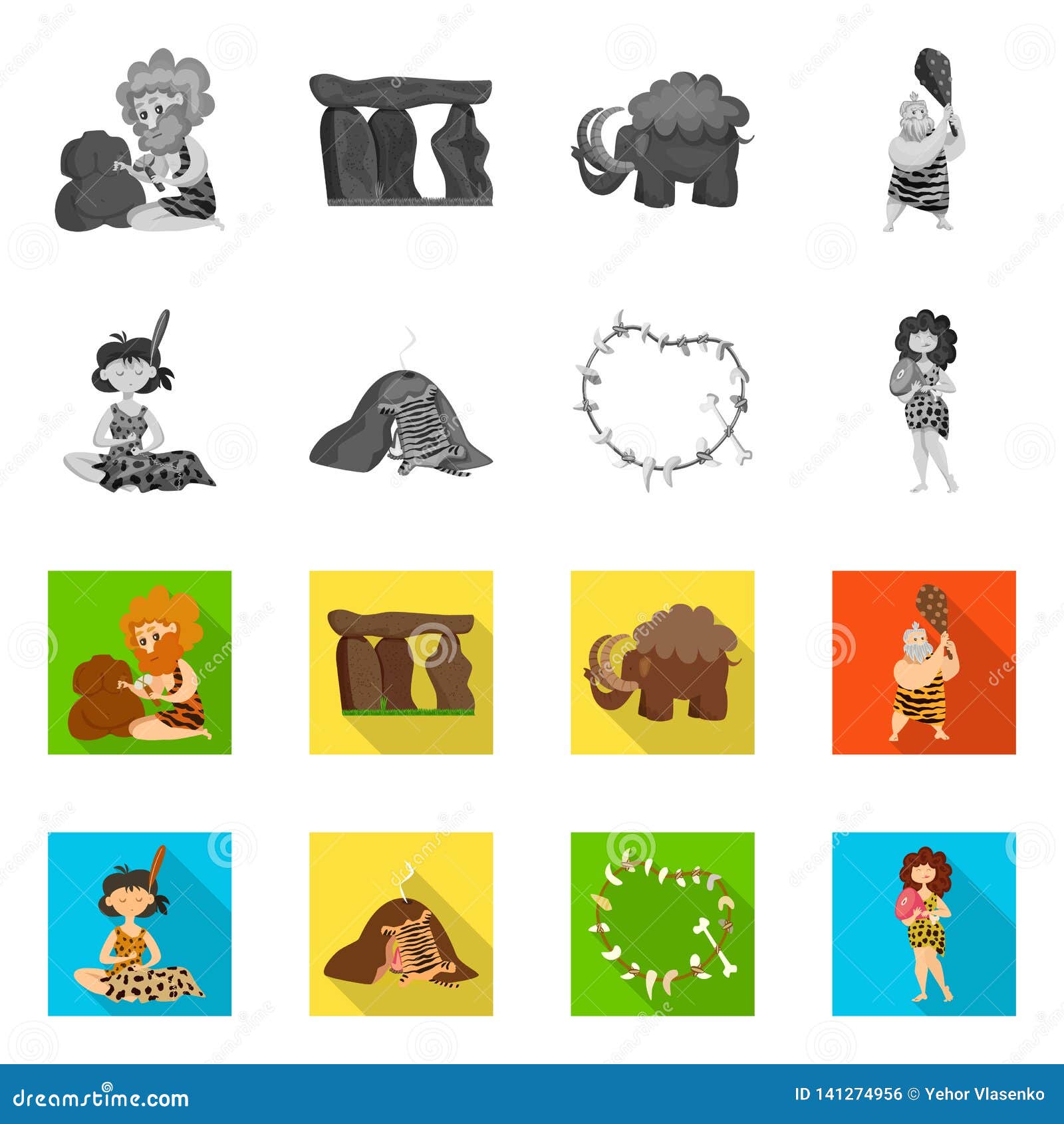 Isolated Object of Evolution and Prehistory Symbol. Set of Evolution ...