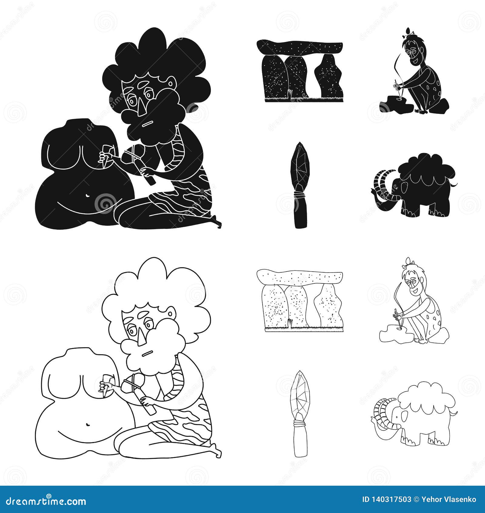 Isolated Object of Evolution and Prehistory Symbol. Set of Evolution ...