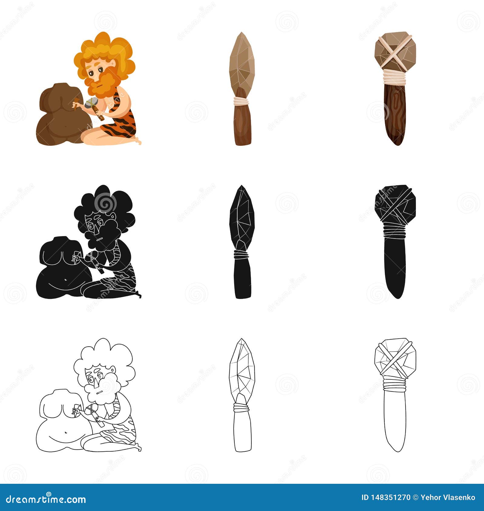 Isolated Object of Evolution and Prehistory Symbol. Set of Evolution ...