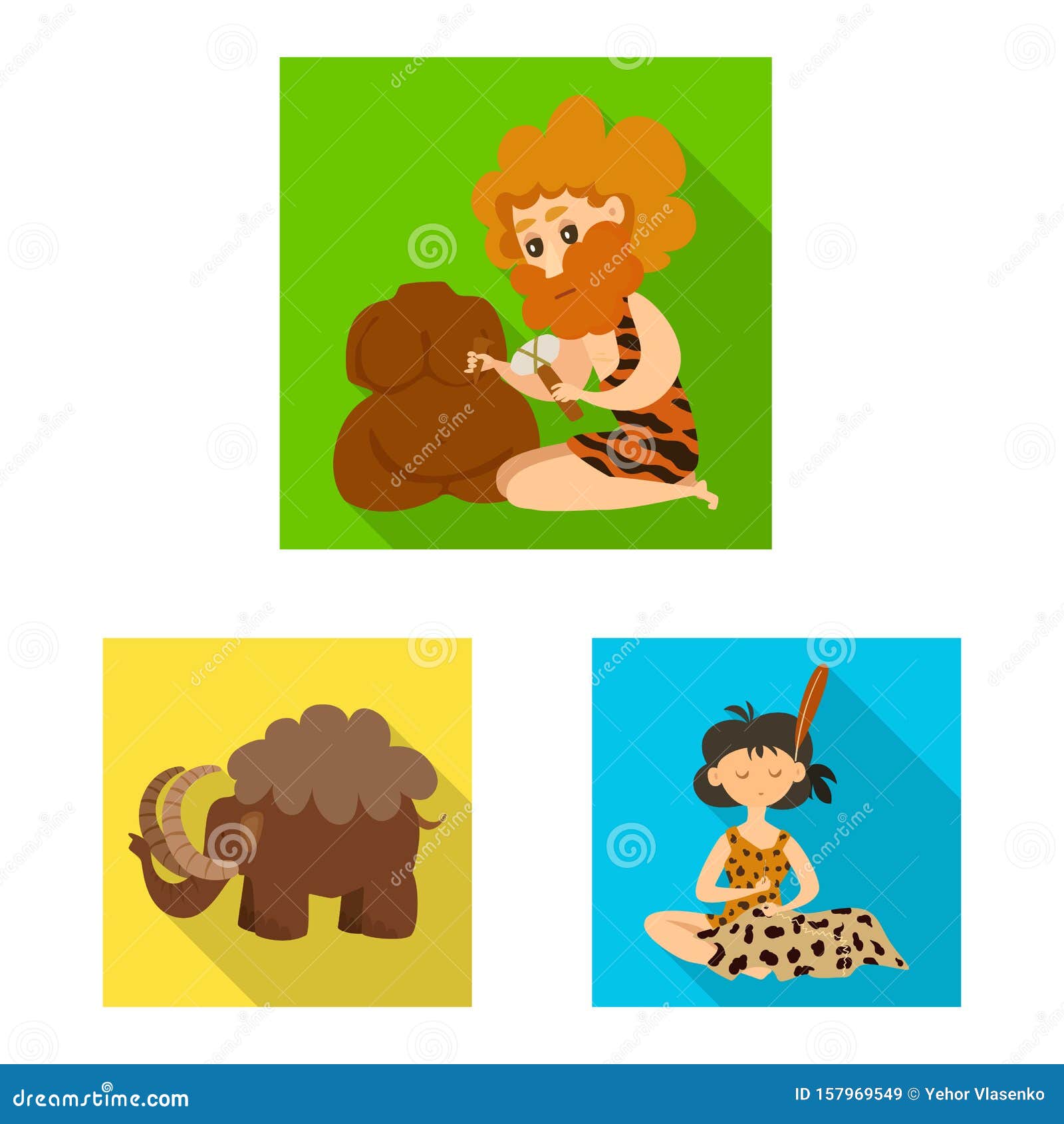 Isolated Object of Evolution and Prehistory Symbol. Set of Evolution ...