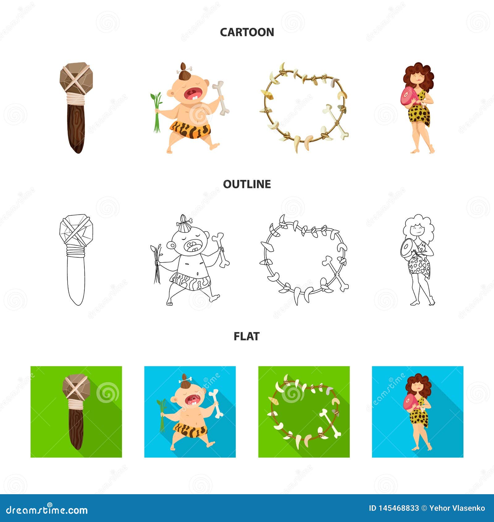 Isolated Object of Evolution and Prehistory Symbol. Set of Evolution ...