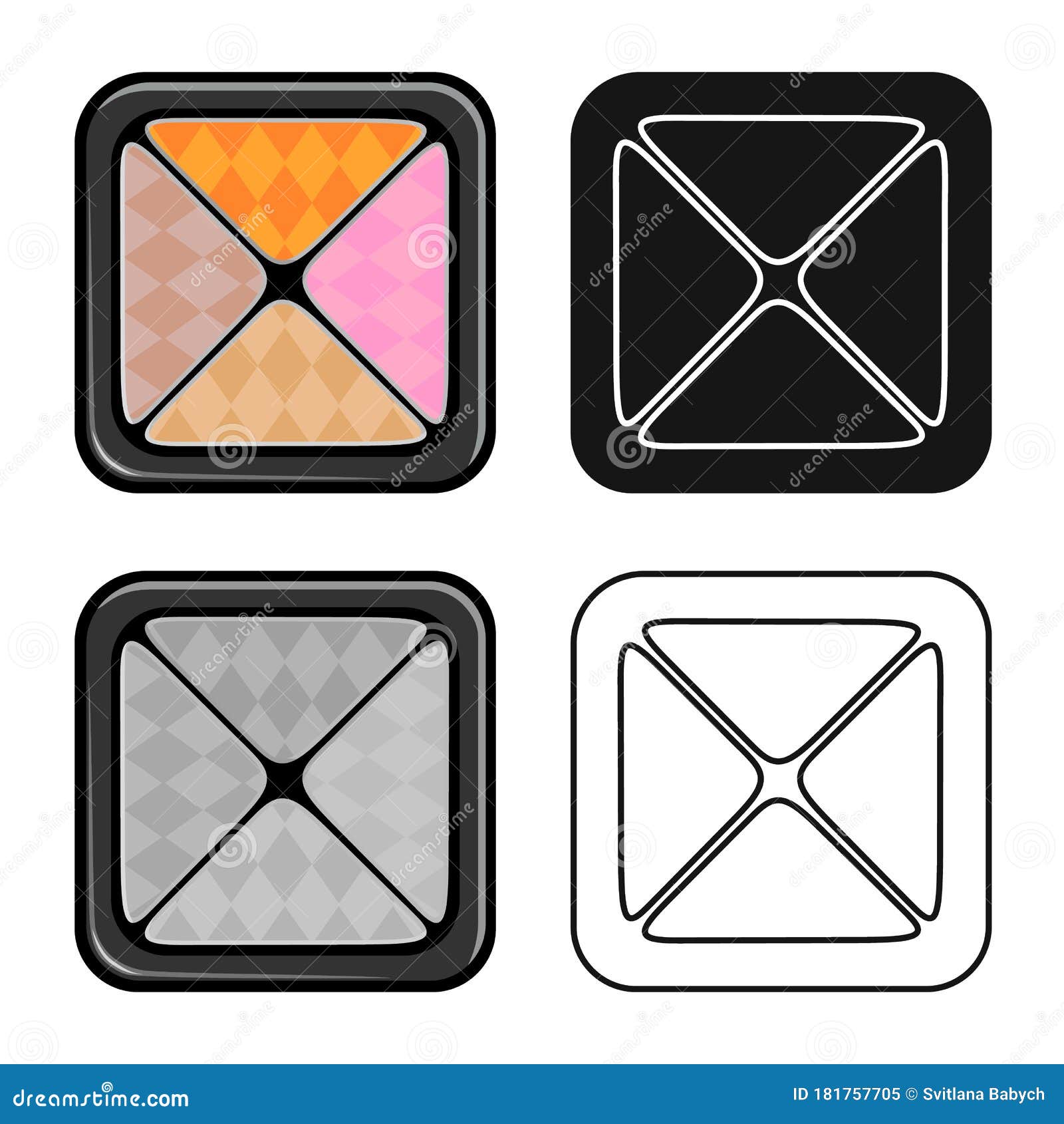 Vector Illustration of Eyeshadow and Palette Icon. Graphic of Eyeshadow ...