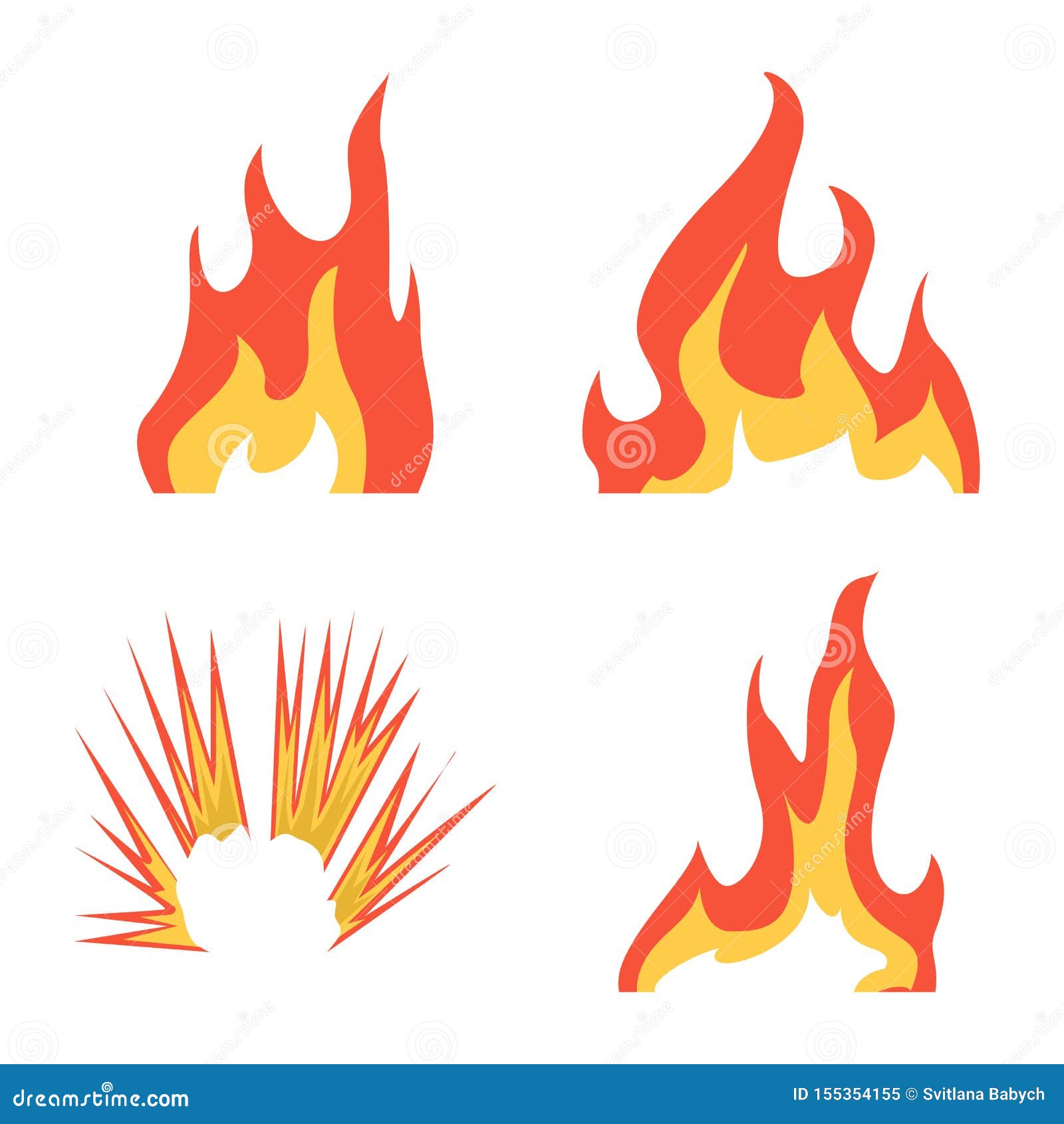 Isolated Object of Fire and Red Logo. Set of Fire and Campfire Stock ...