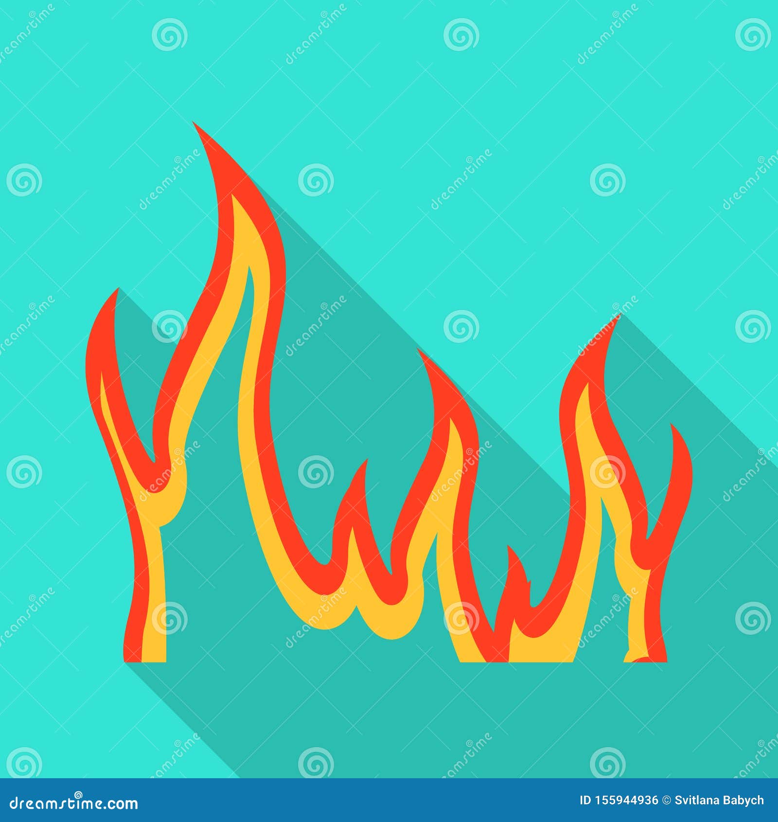 Vector Illustration of Flame and Yellow Logo. Collection of Flame and ...