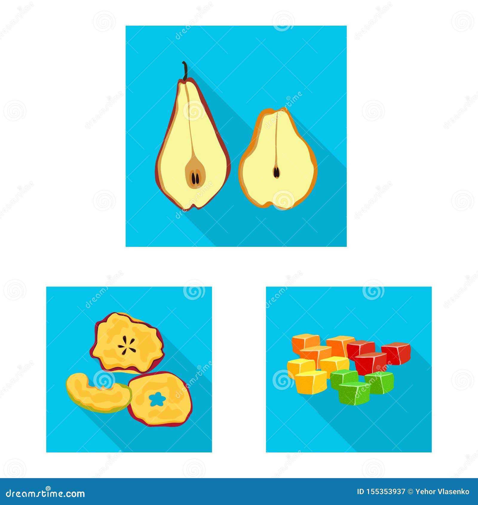 Isolated Object of Fruit and Dried Icon. Set of Fruit and Food Vector ...